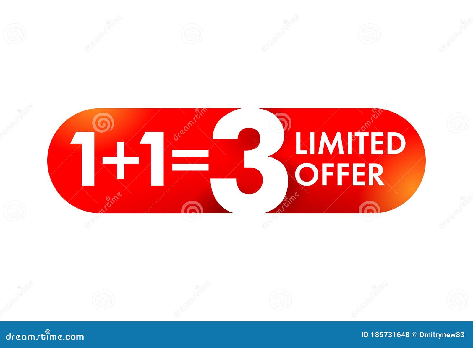1 Plus 1 is 3 Special Offer Banner Element Stock Vector - Illustration ...