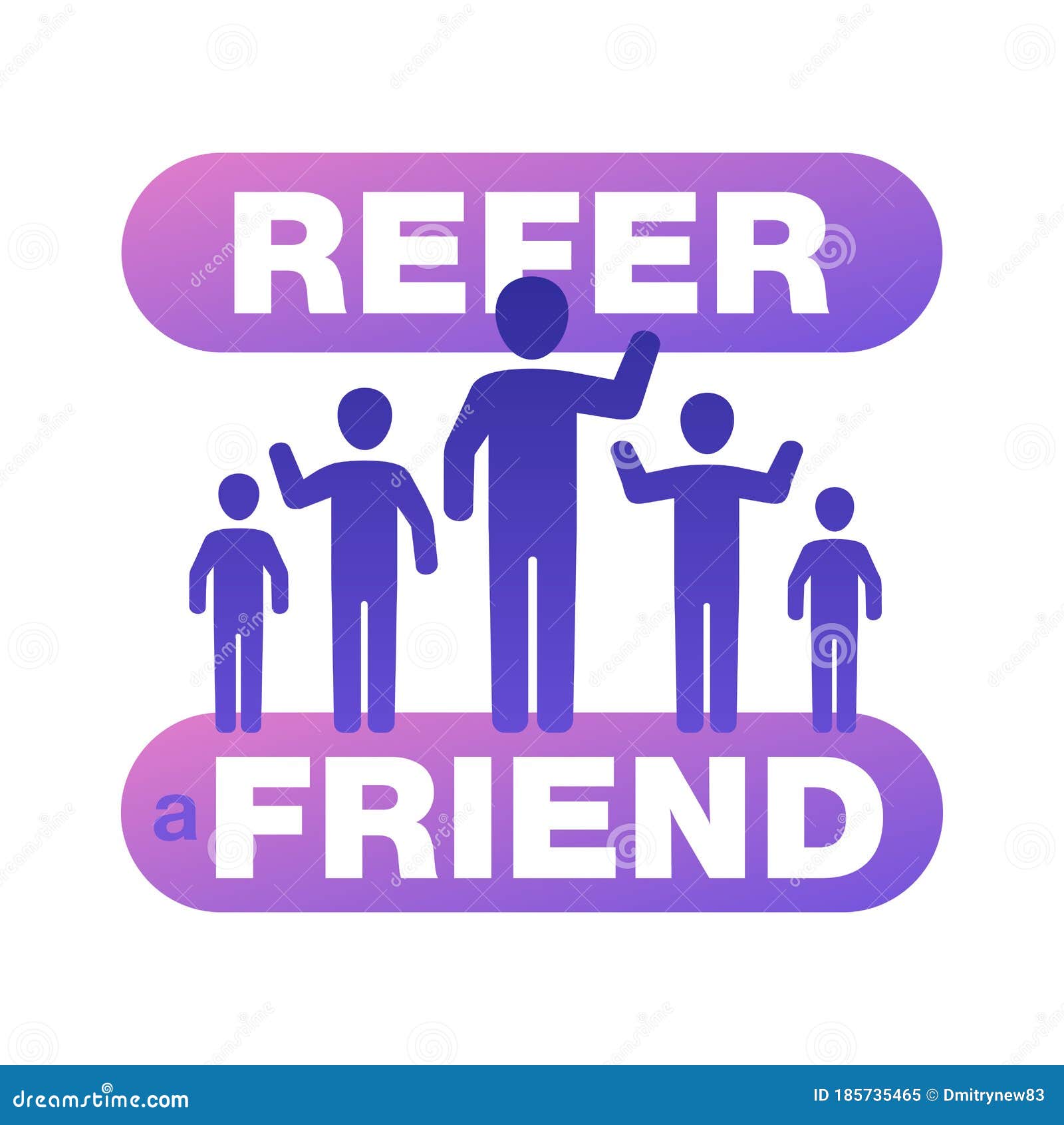 Refer a friend icon stock vector. Illustration of network - 185735465