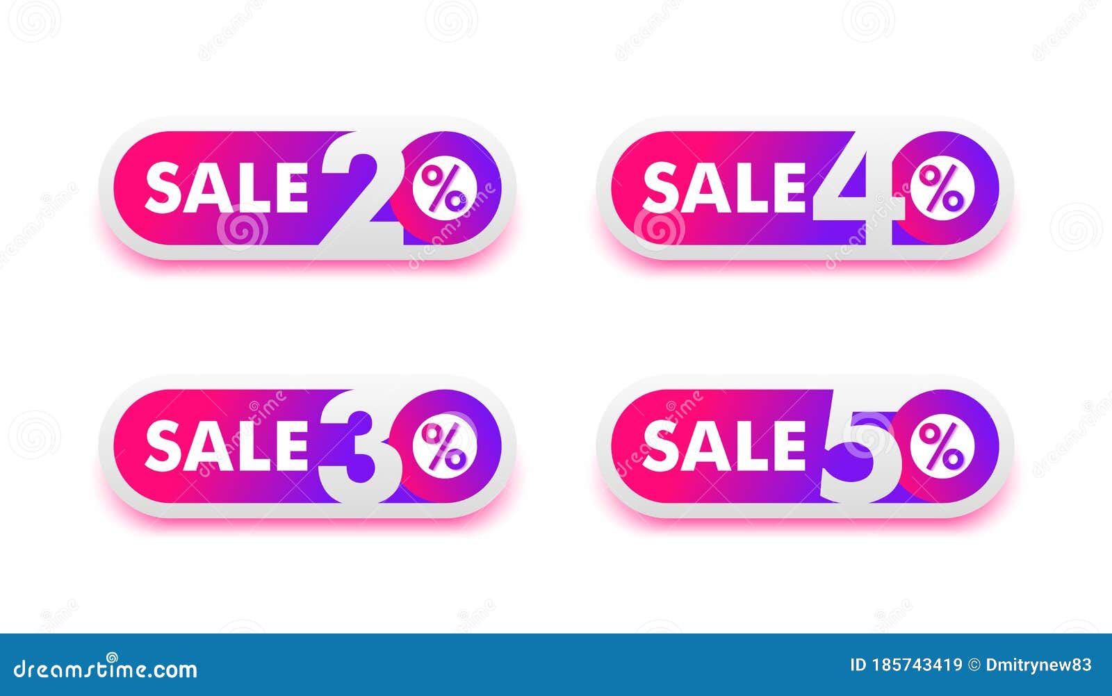 Sale Sticker Set and Different Percentage Stock Vector - Illustration ...