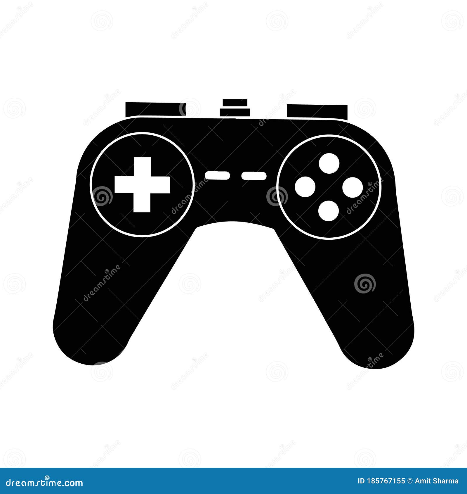 Video Game Remote Control, Black and White Illustration Stock ...