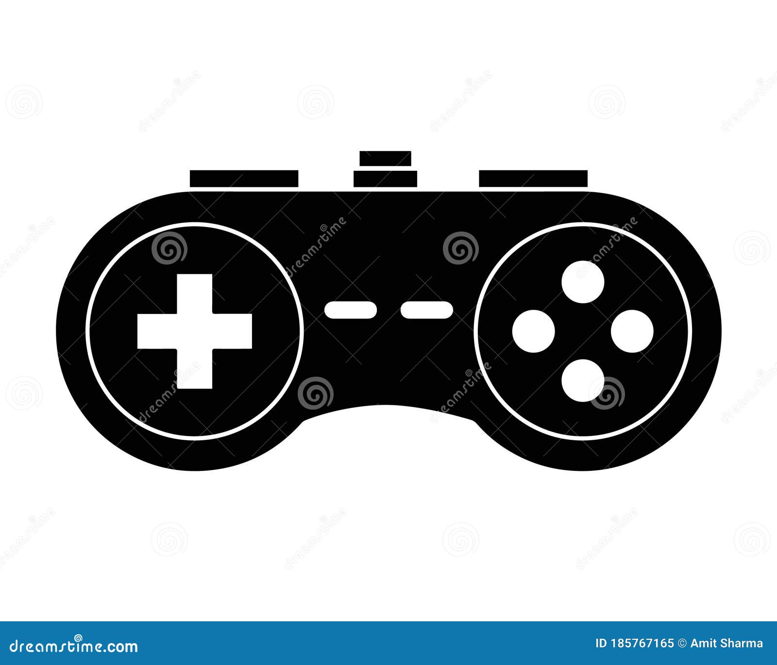 Video Game Remote Control, Black and White Illustration Stock ...
