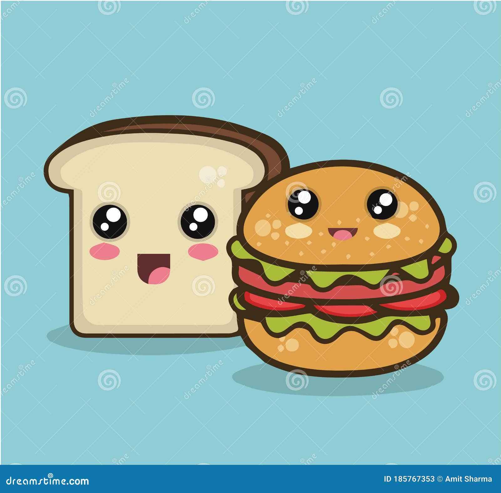 BURGER and BREAD , CARTOON ILLUSTRATION Stock Illustration ...