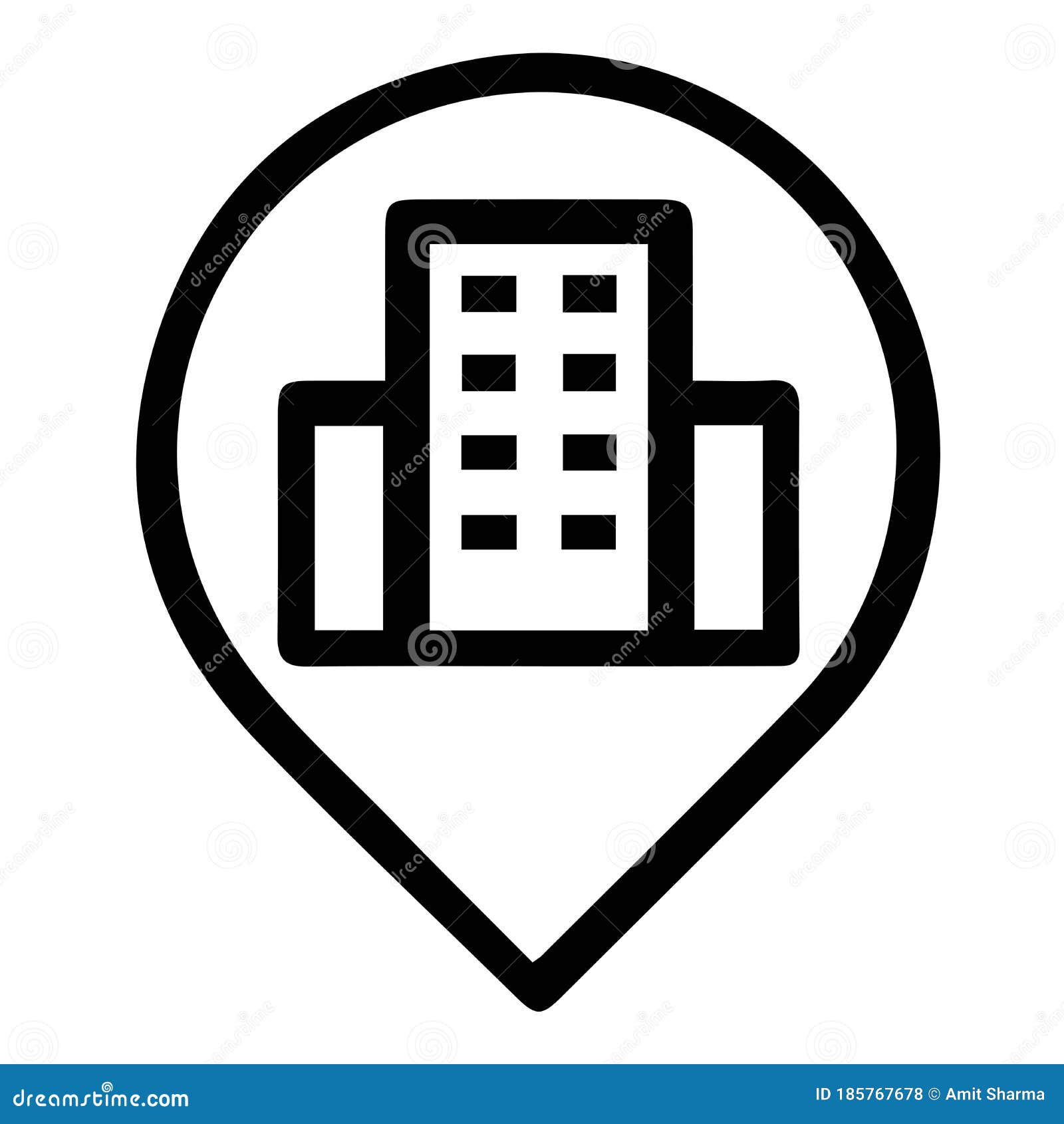 City Buildings Location Icon, Sign and Symbol Stock Illustration ...