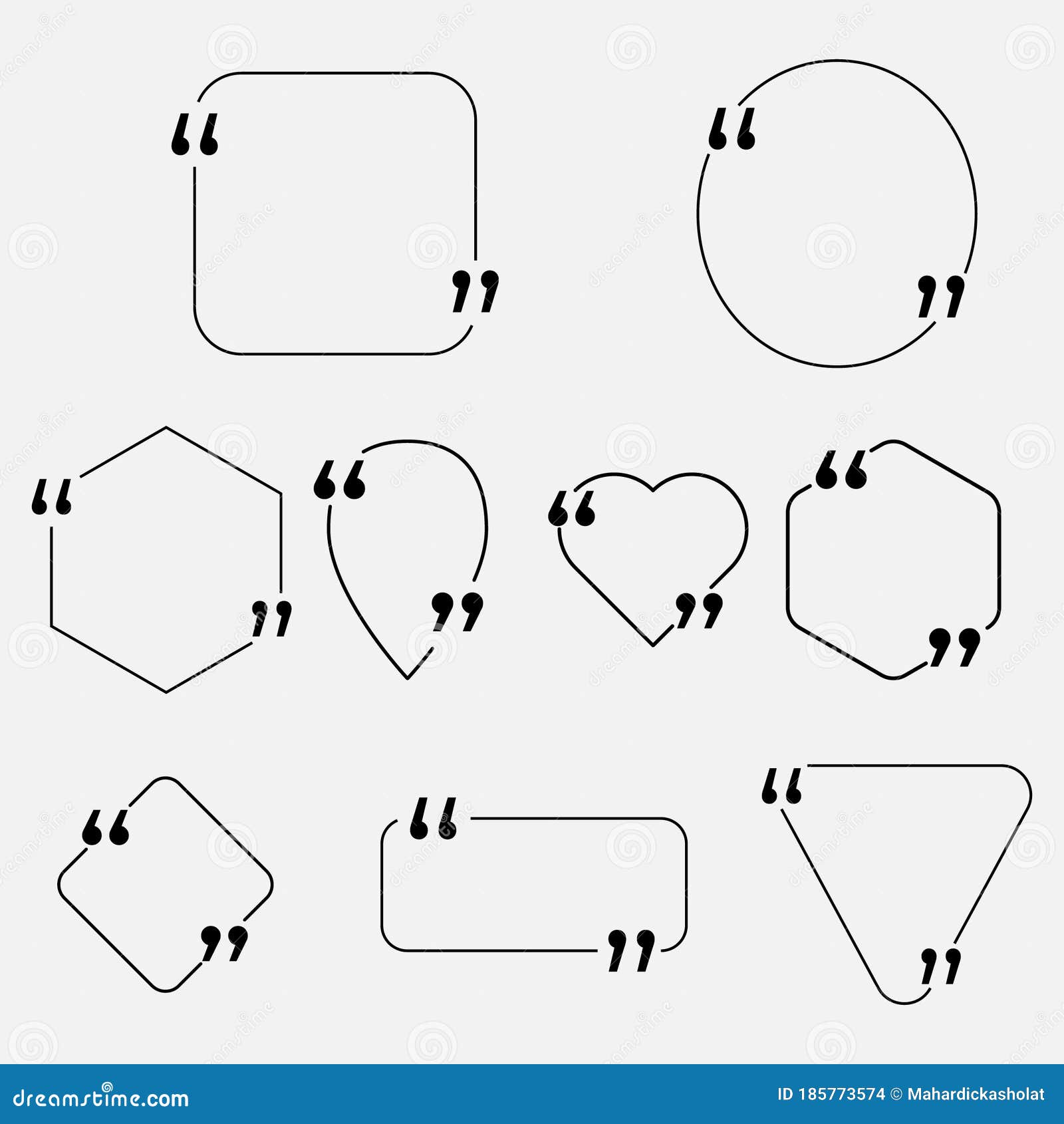 Quote Border Minimalist Thin Line. Blank Baloon Chat Template Stock ...