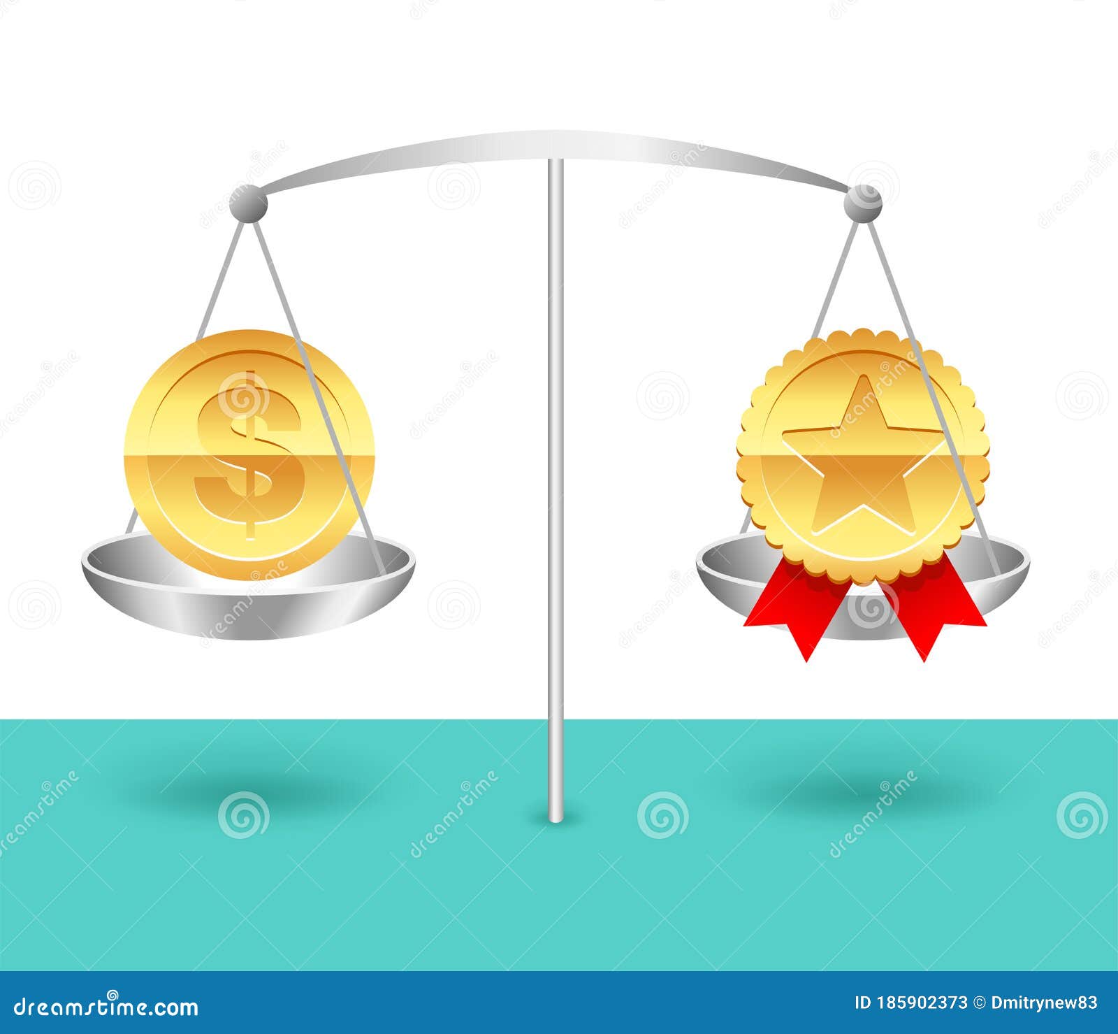 Equality of Product Cost and Quality Stock Vector - Illustration of ...