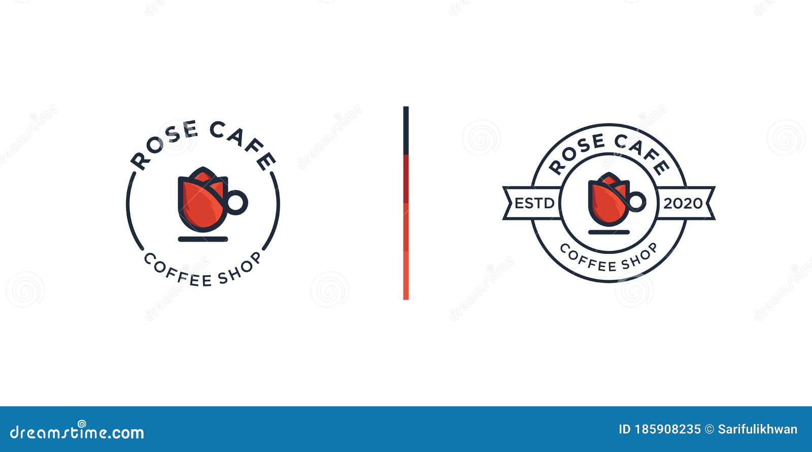 Rose Coffee Shop Logo Design Template Stock Vector - Illustration of ...