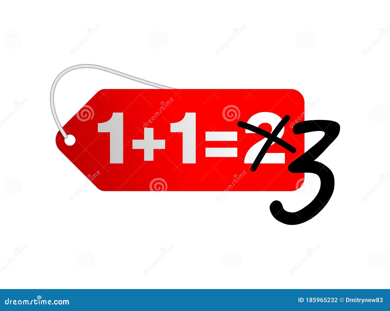 1 Plus 1 is 3 Sticker for Special Offer Stock Vector - Illustration of ...