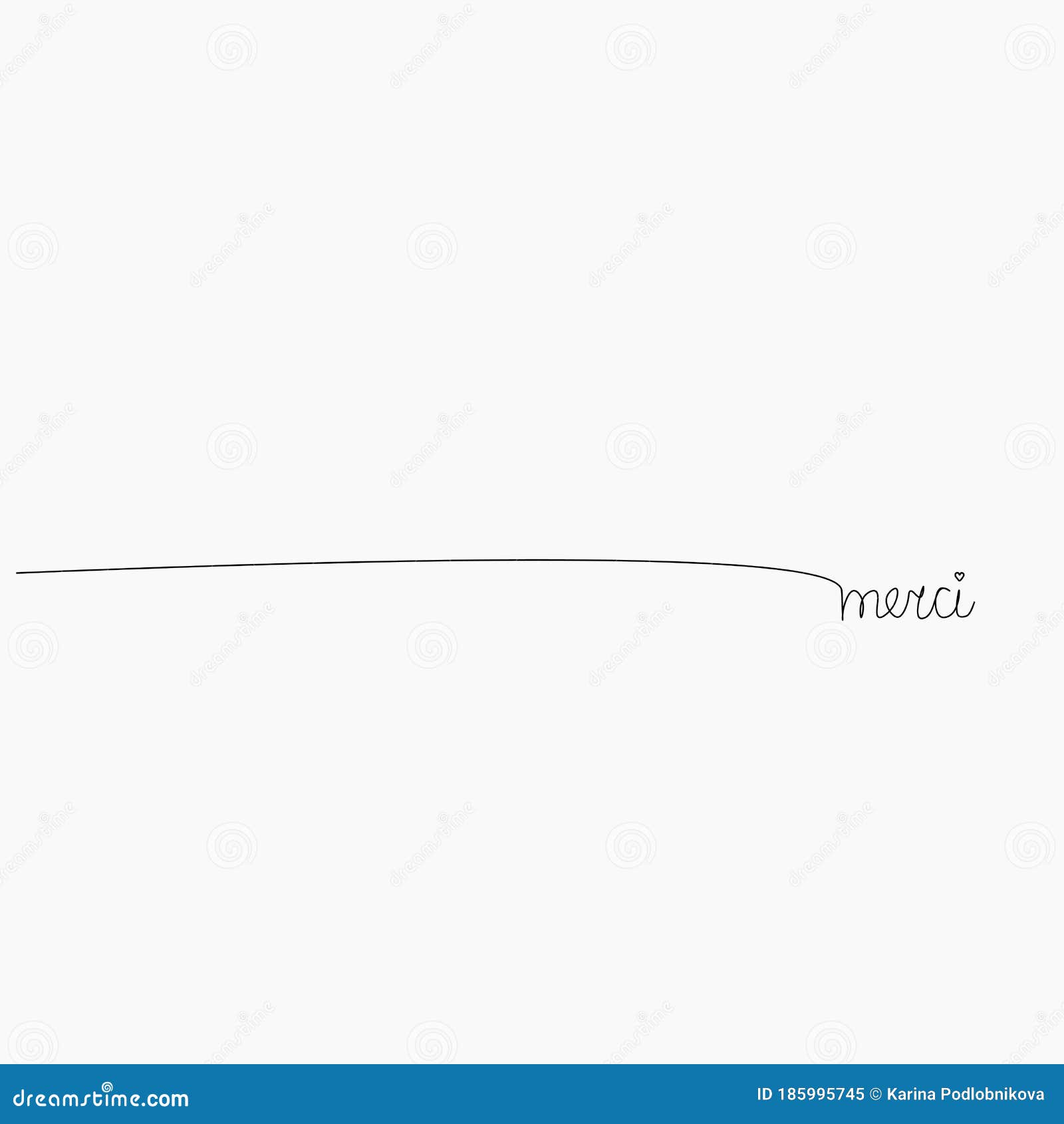 Merci Text Word Hand Drawing Vector Illustration Stock Vector ...