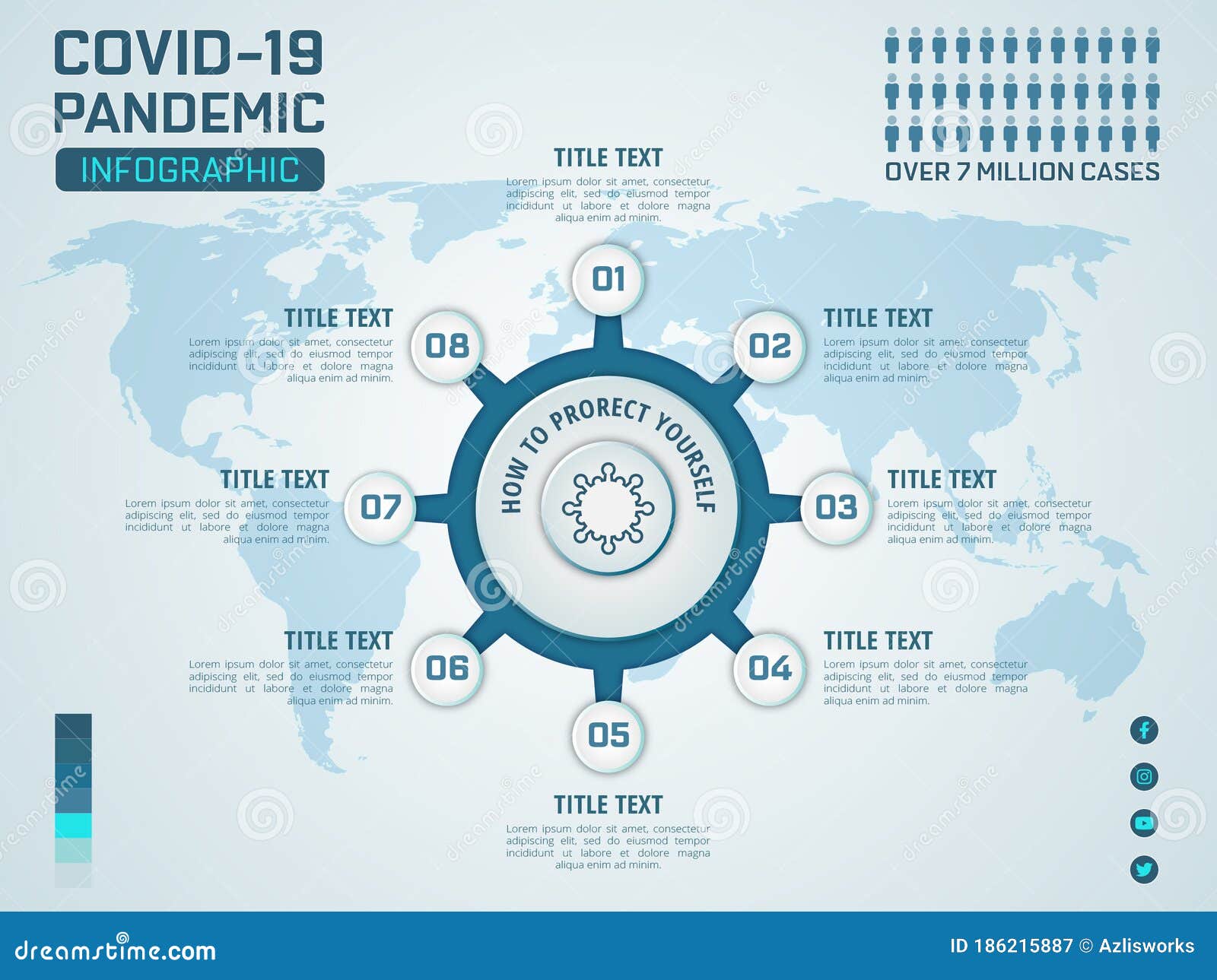 Covid-19 Pandemic Infographic Medical Theme Color Stock Image - Image ...