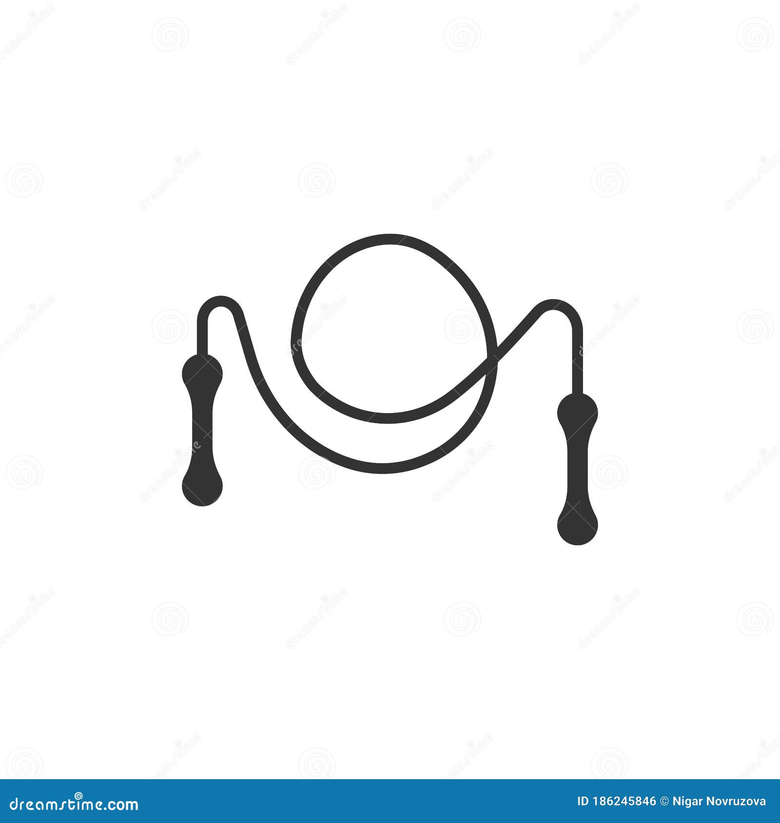 Vector Illustration of Skipping Rope Icon. Filled Style Flat Gym Sign ...