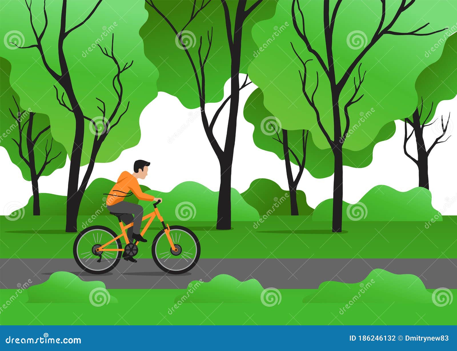 Spring or Summer Outdoor Cycling Stock Vector - Illustration of ride ...