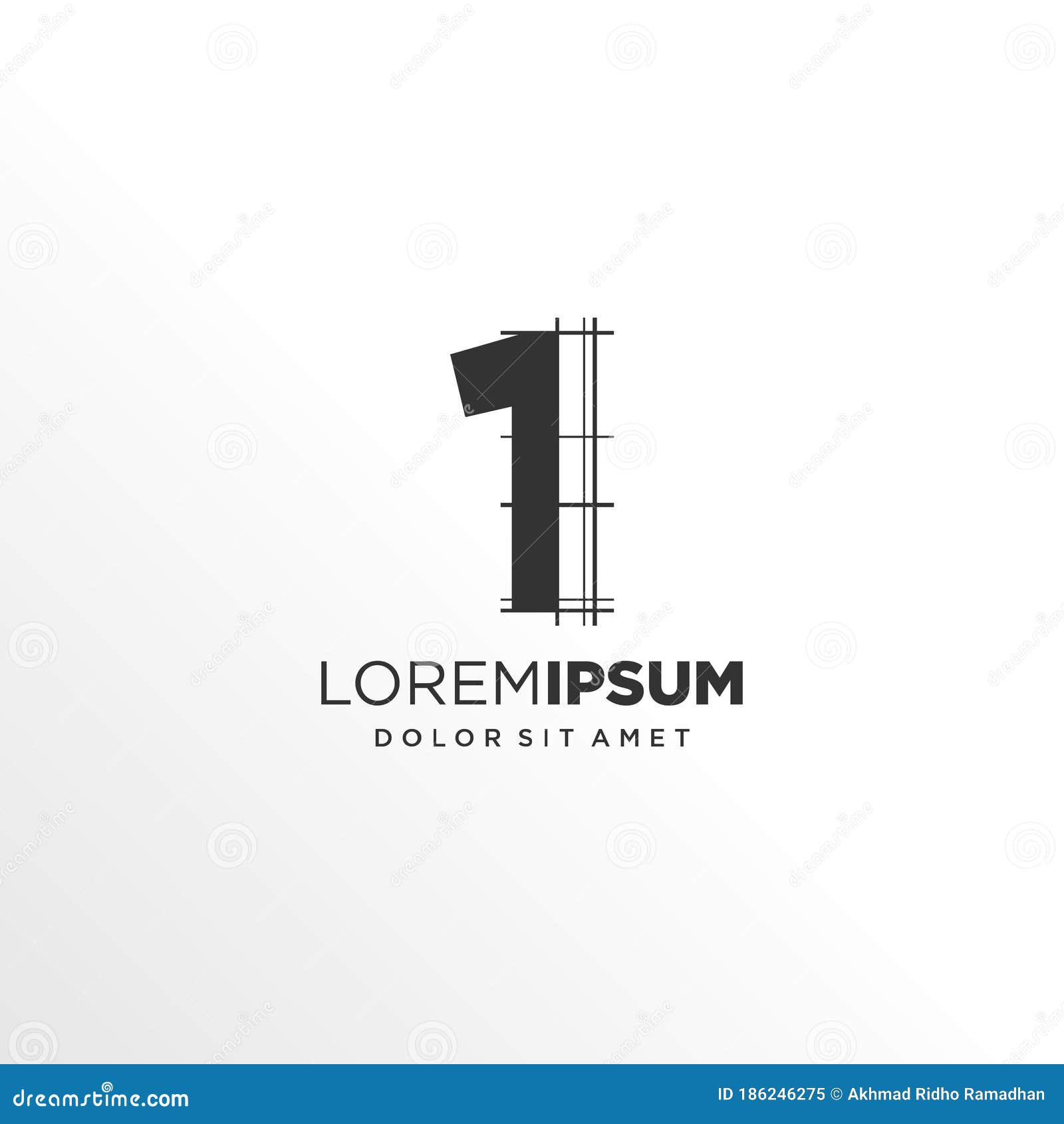 Number 1 Logo Design with Architecture Element Stock Illustration ...