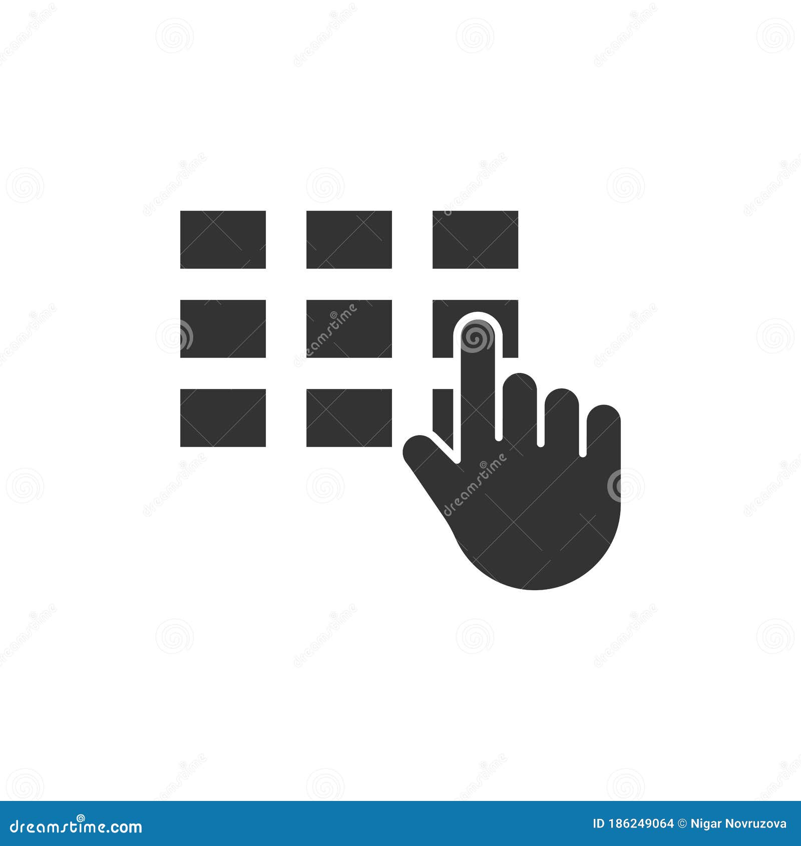 Hand Finger Entering Pin Number Solid Icon for Website and Mobile App ...