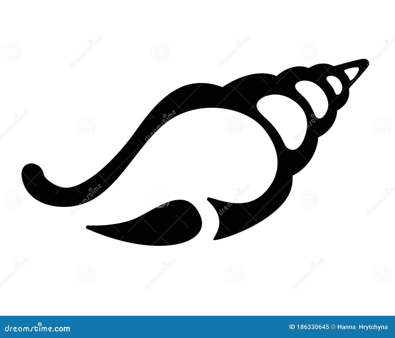 Seashell Stylized Vector Sign for Logo or Pictogram. Shell - a Swirling ...