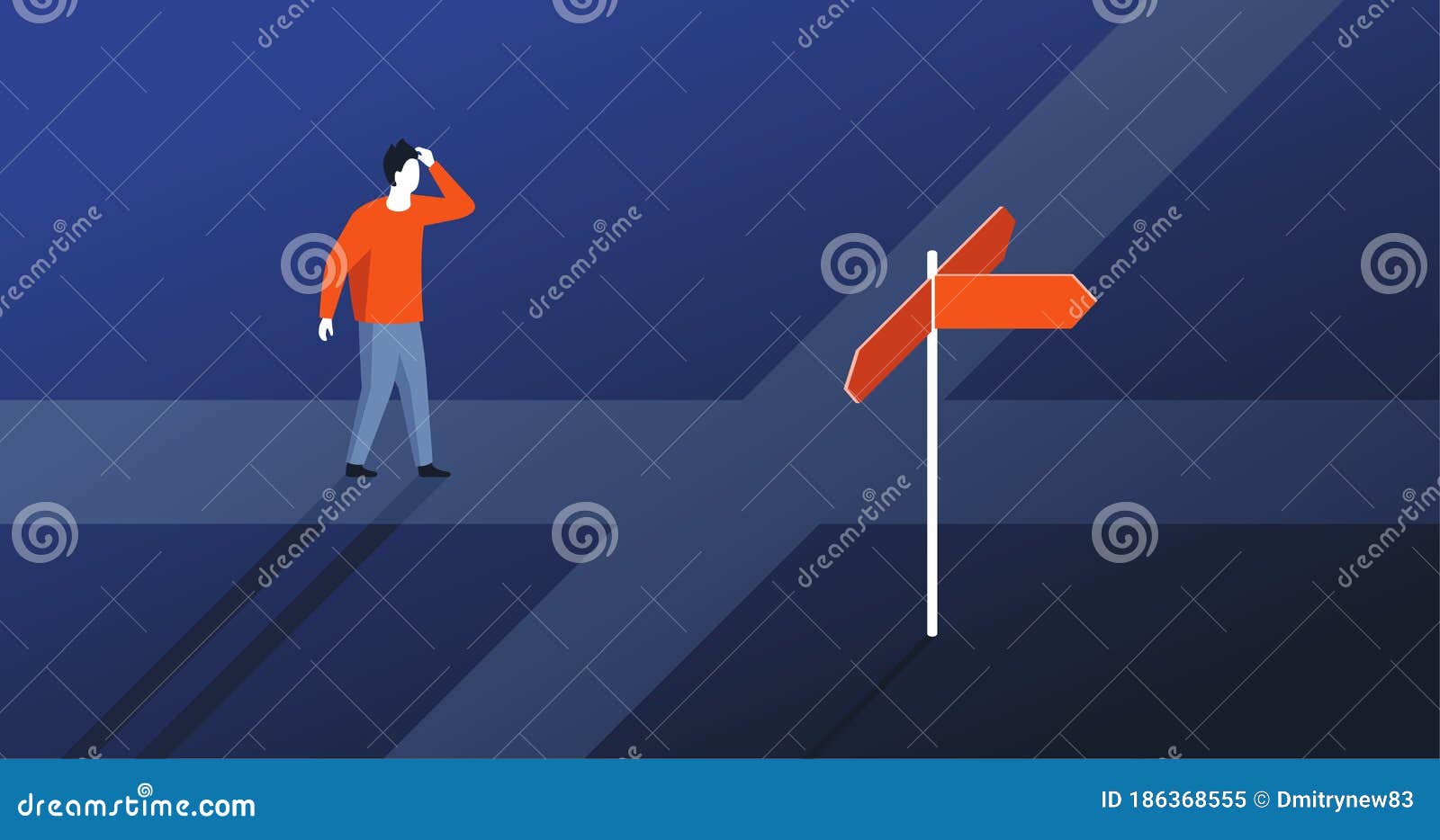 Choosing Right Direction and Making Decision Stock Vector ...