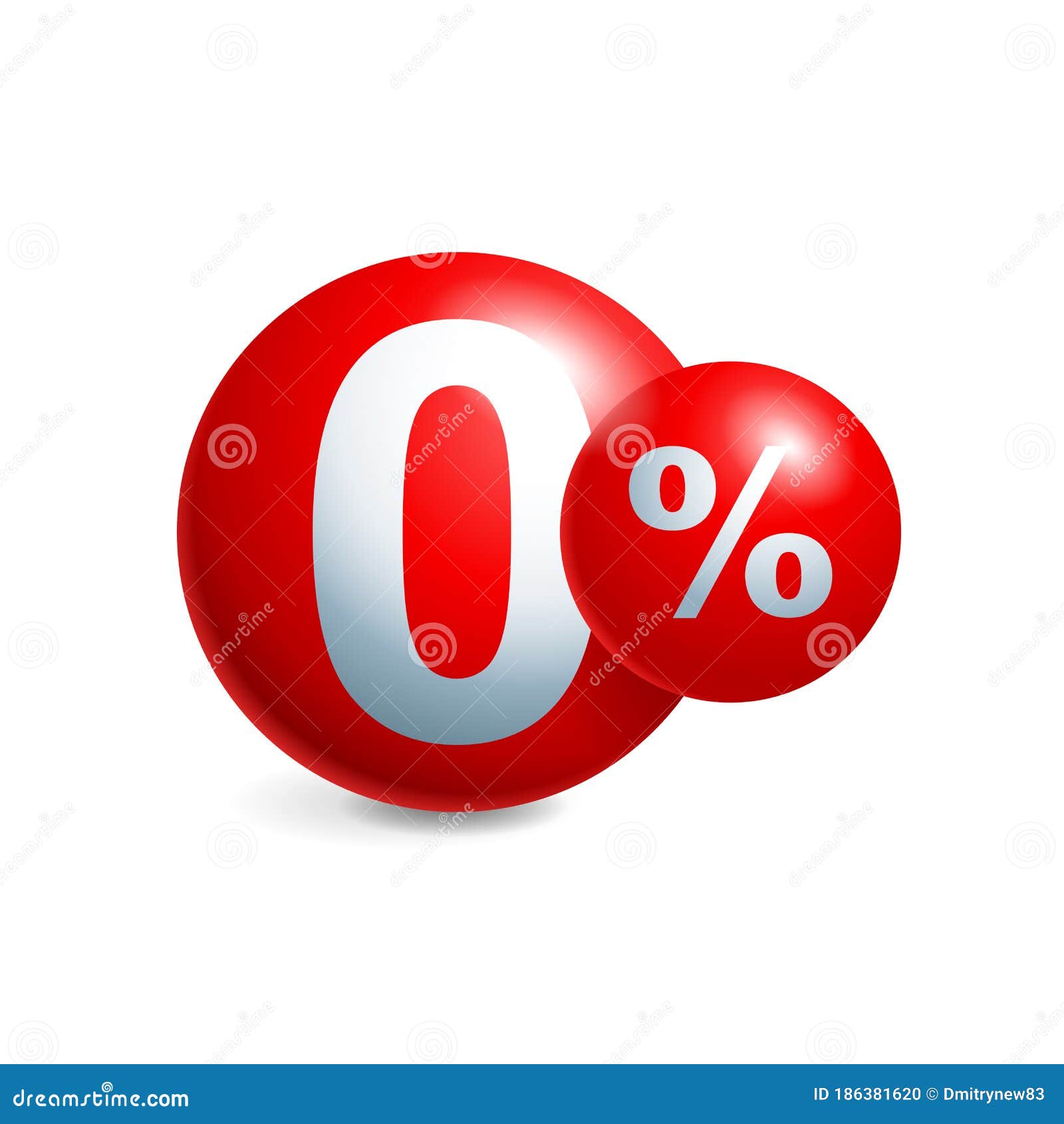 Zero percent 3D icon stock vector. Illustration of ecommerce - 186381620