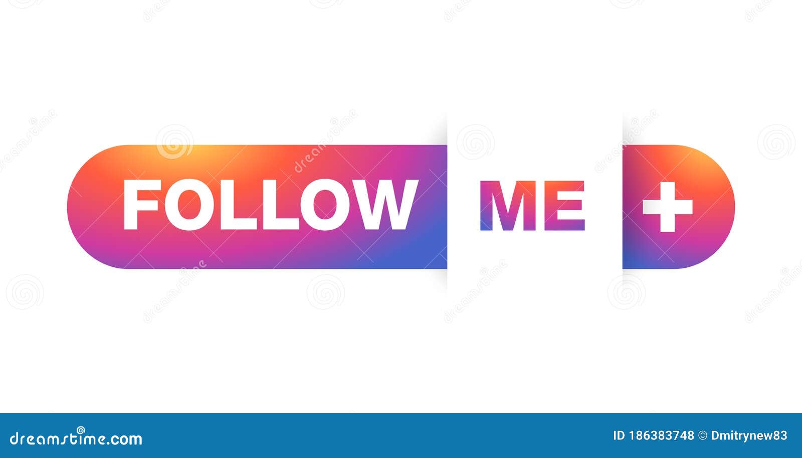 Follow Me Social Media Colorful Button Stock Vector - Illustration of ...