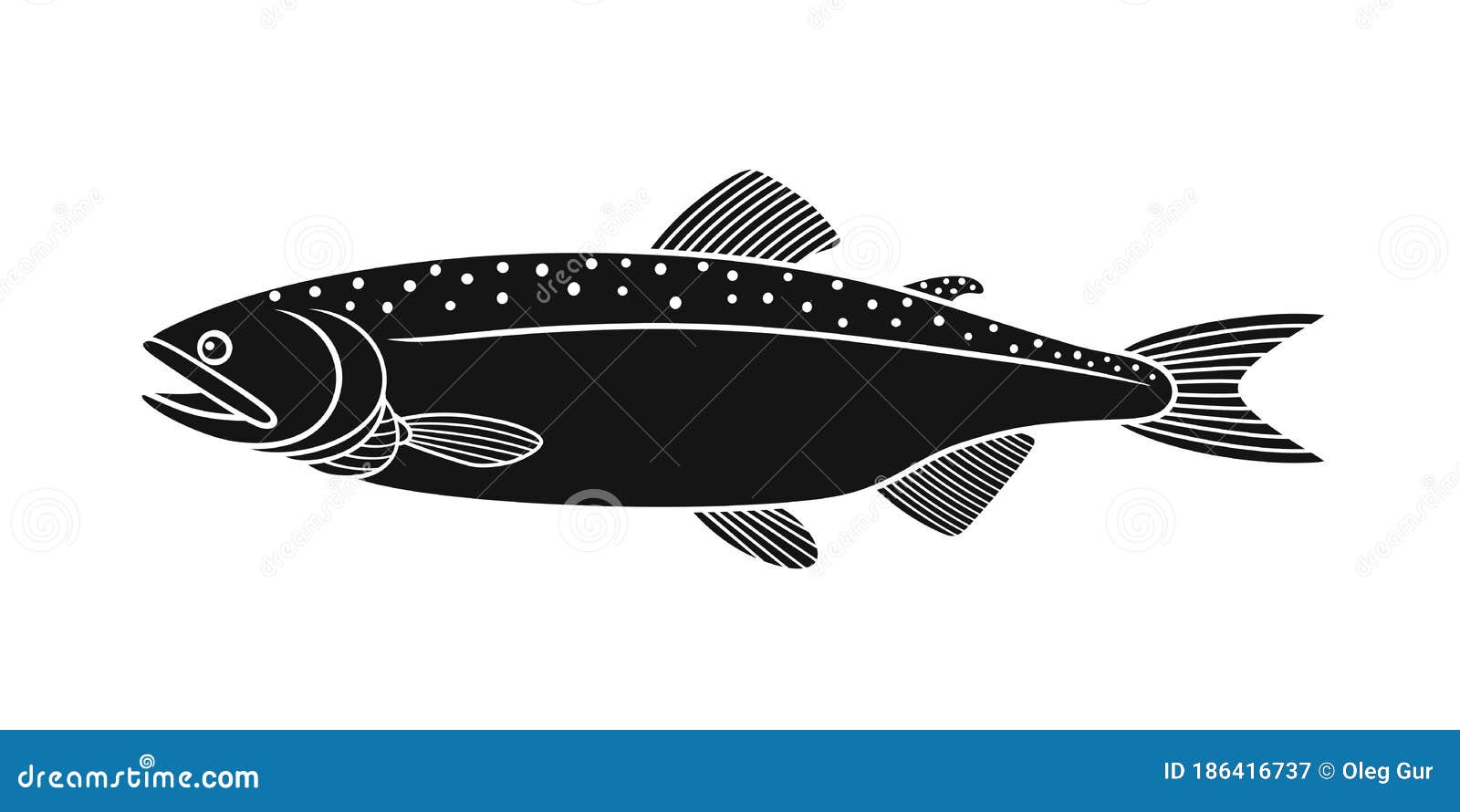 Humpback Salmon Logo. Isolated Humpback Salmon on White Background ...