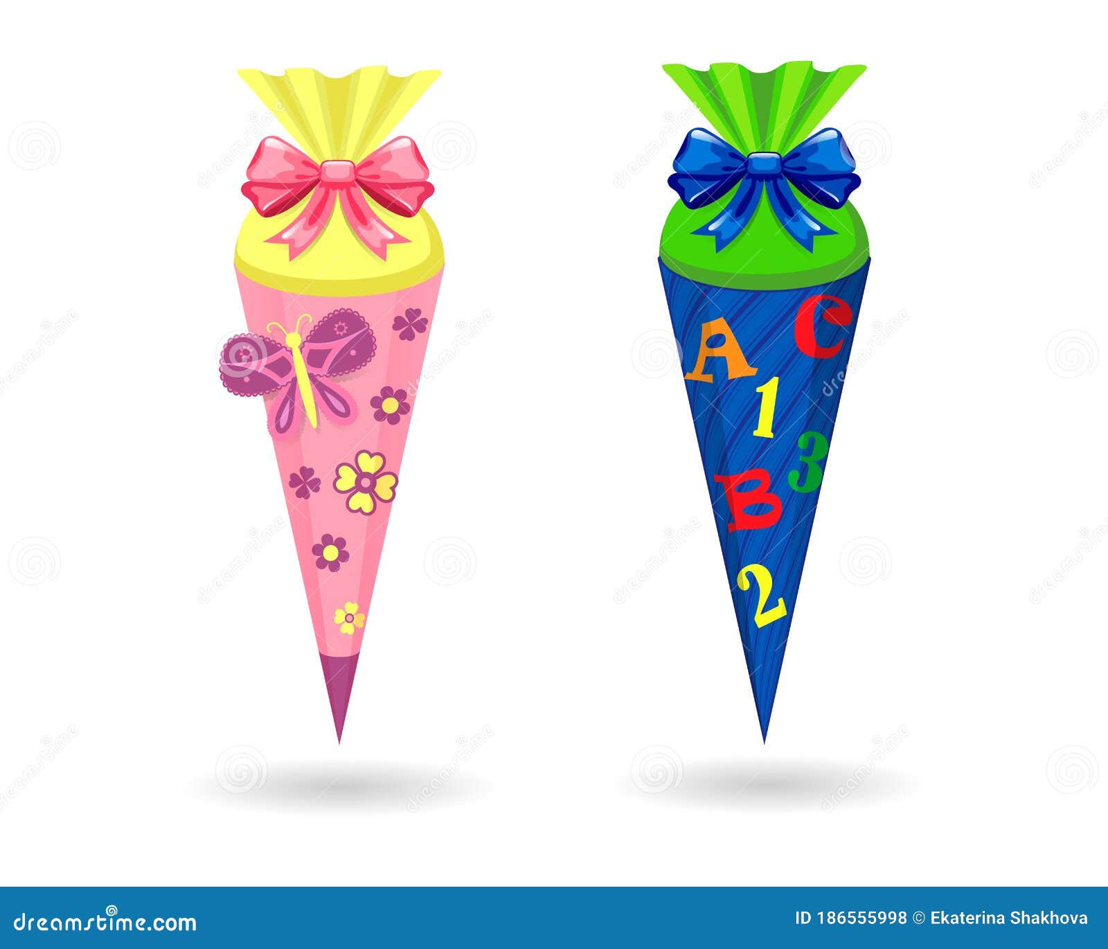 Traditional German Candy Cones on the First School Day Stock Vector ...