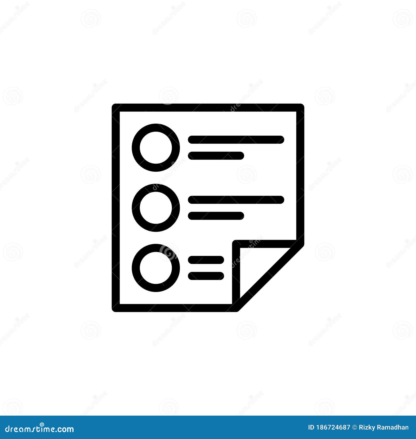 Note List Icon in Line Style Stock Vector - Illustration of clipboard ...
