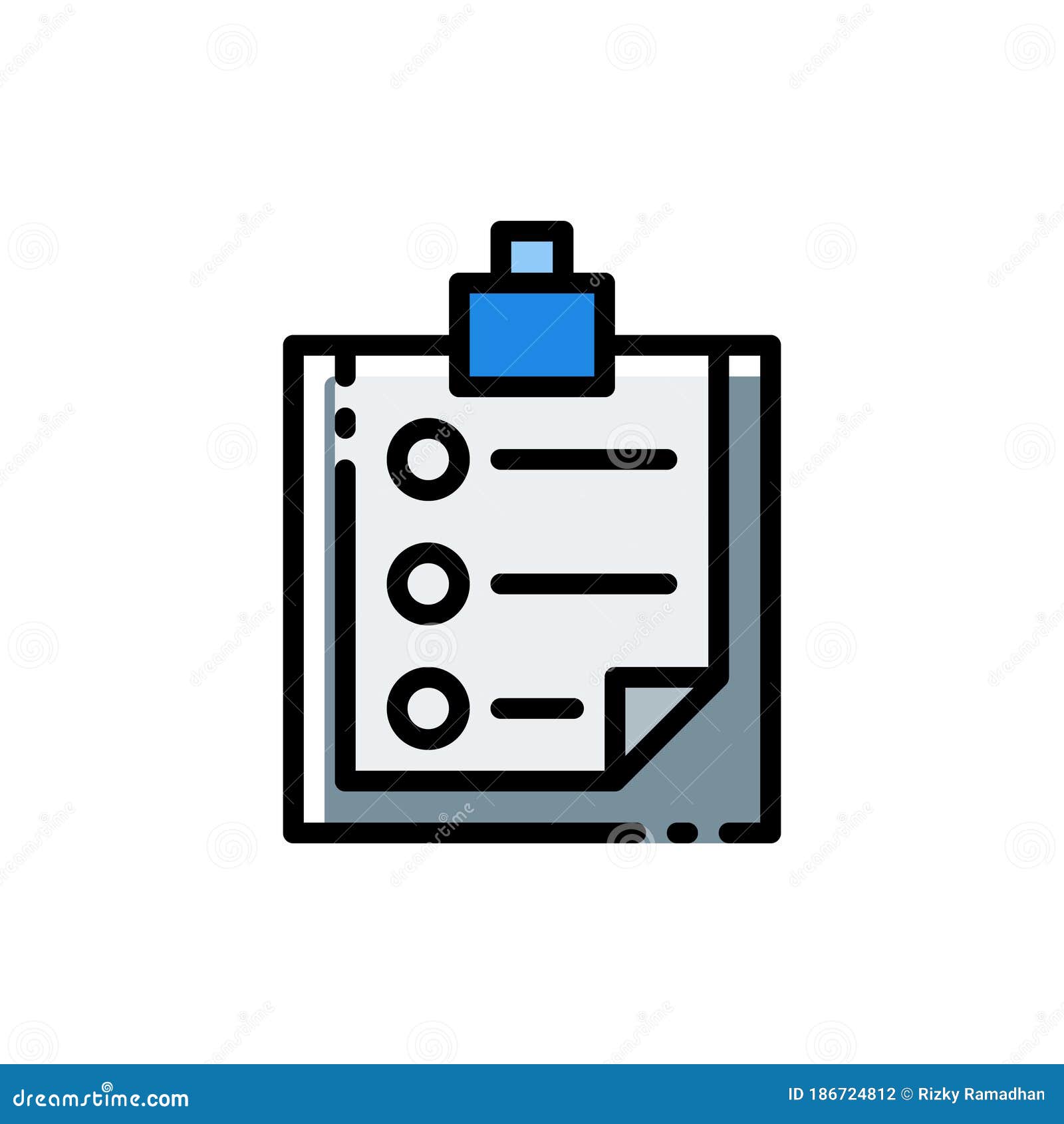 Filled Line Style Icon of Note List Icon Stock Vector - Illustration of ...