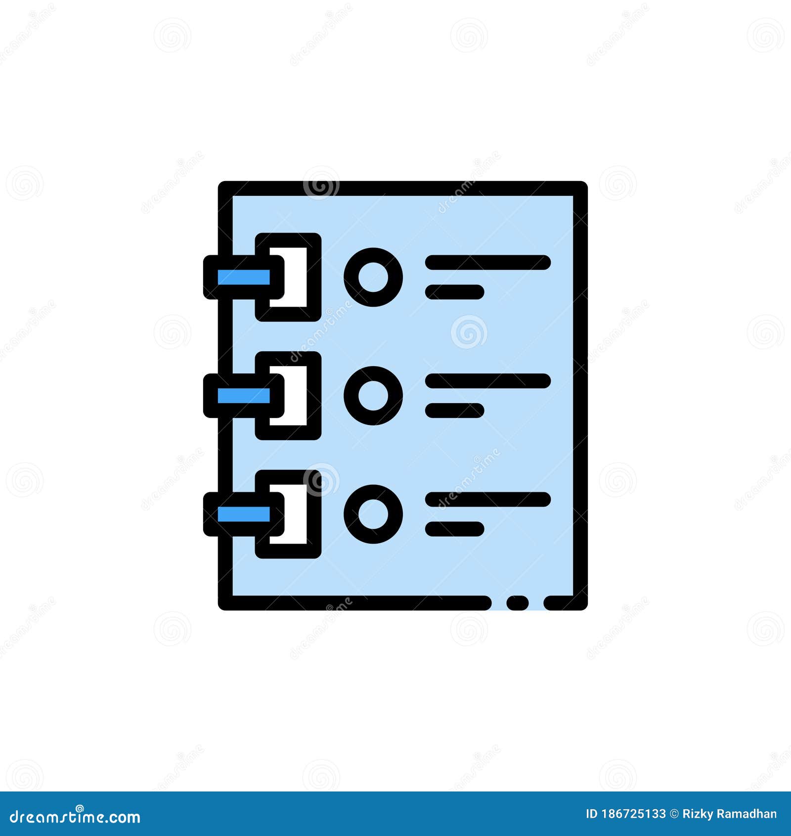 Note List Icon in Filled Line Style for Website Stock Vector ...