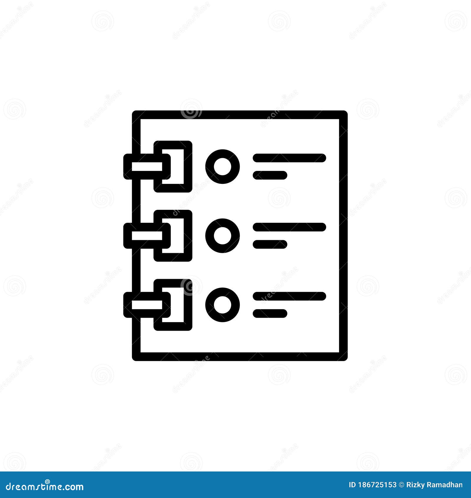 Note List Icon in Line Style for Website Stock Vector - Illustration of ...