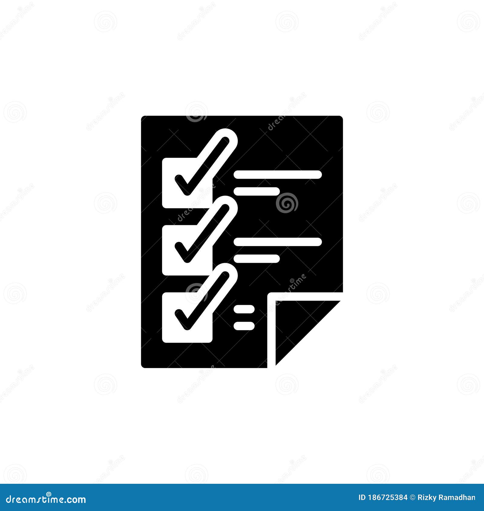 Glyph Style Icon of Note List Icon Stock Vector - Illustration of ...