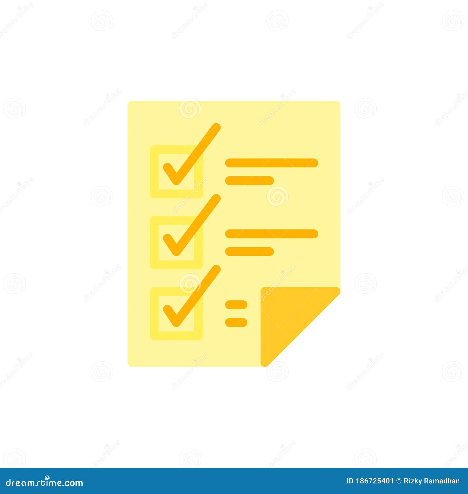 Flat Style Icon of Note List Icon Stock Vector - Illustration of ...