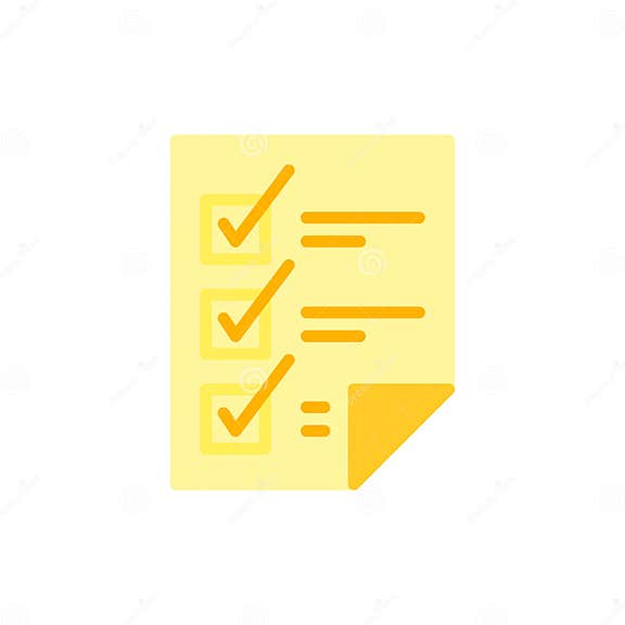 Flat Style Icon of Note List Icon Stock Vector - Illustration of ...