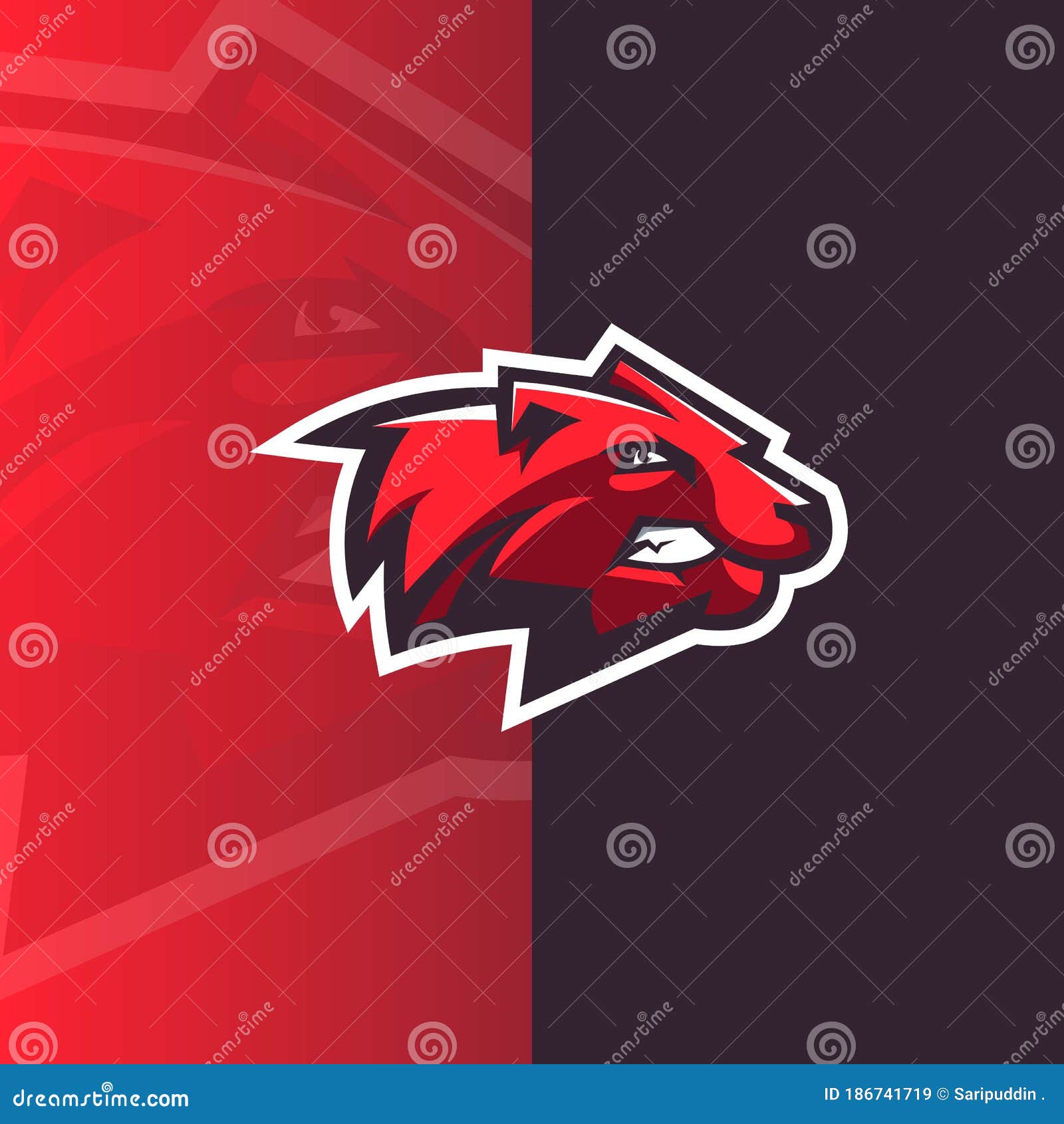 Red Wolf mascot logo stock vector. Illustration of icon - 186741719