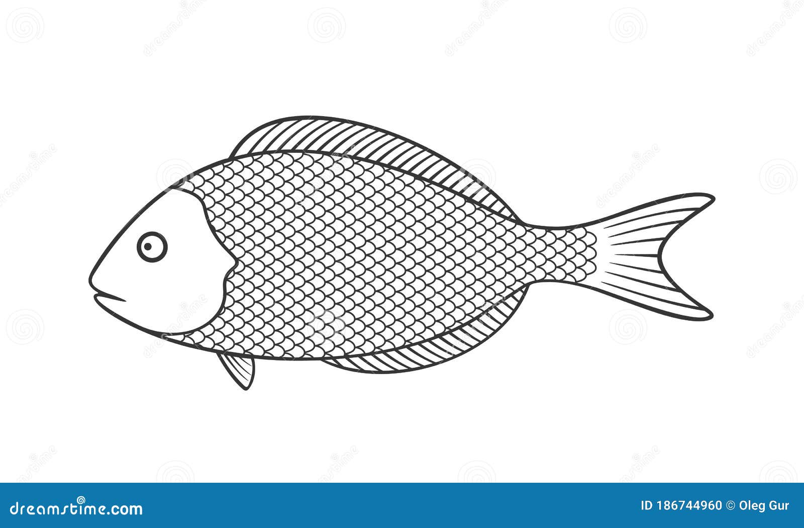 Fish Outline Icon With Science Or Chemical Molecular Symbol Inside ...