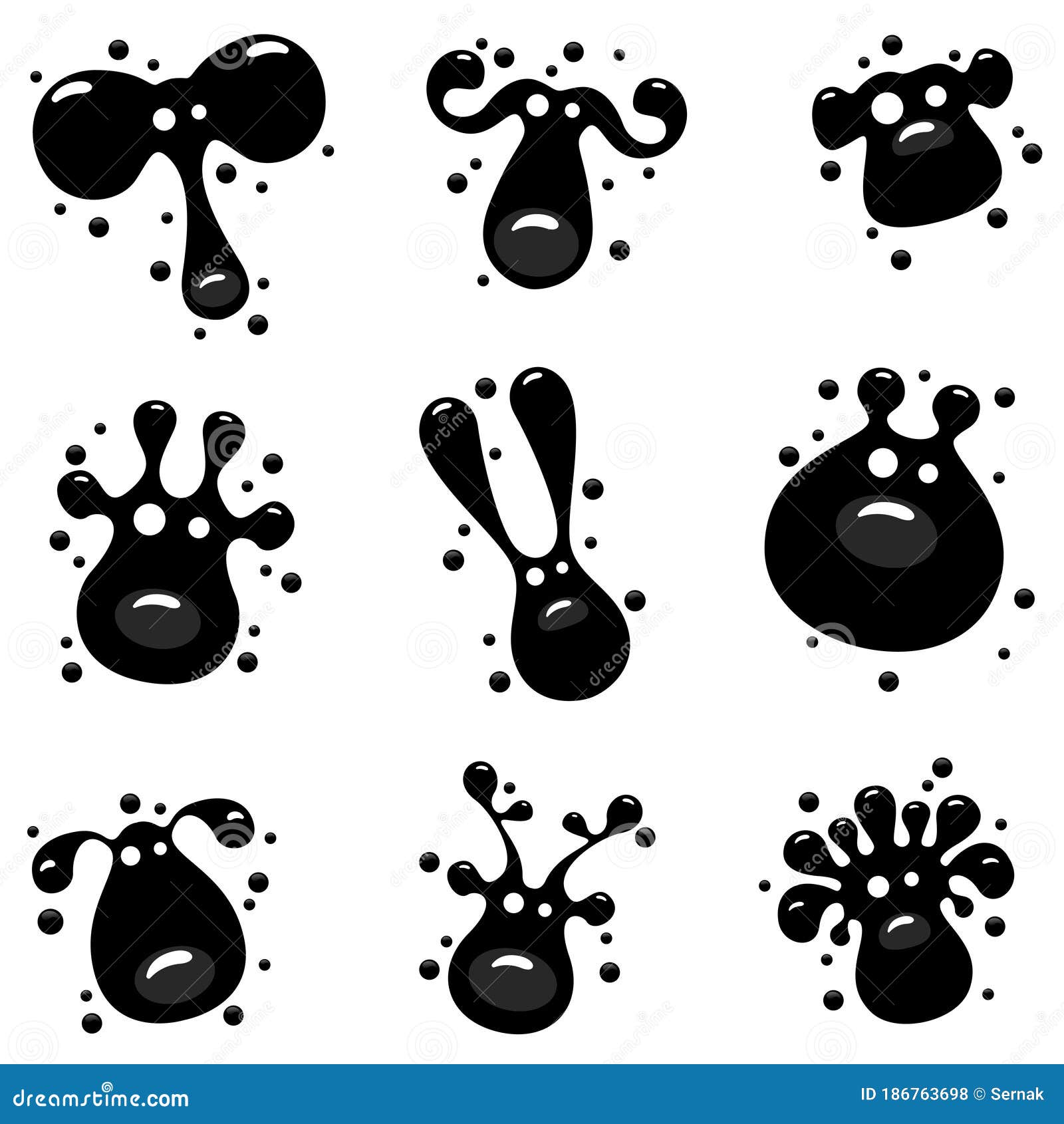 Animal Head Icons with Ink Splash Concept. Stock Vector - Illustration ...