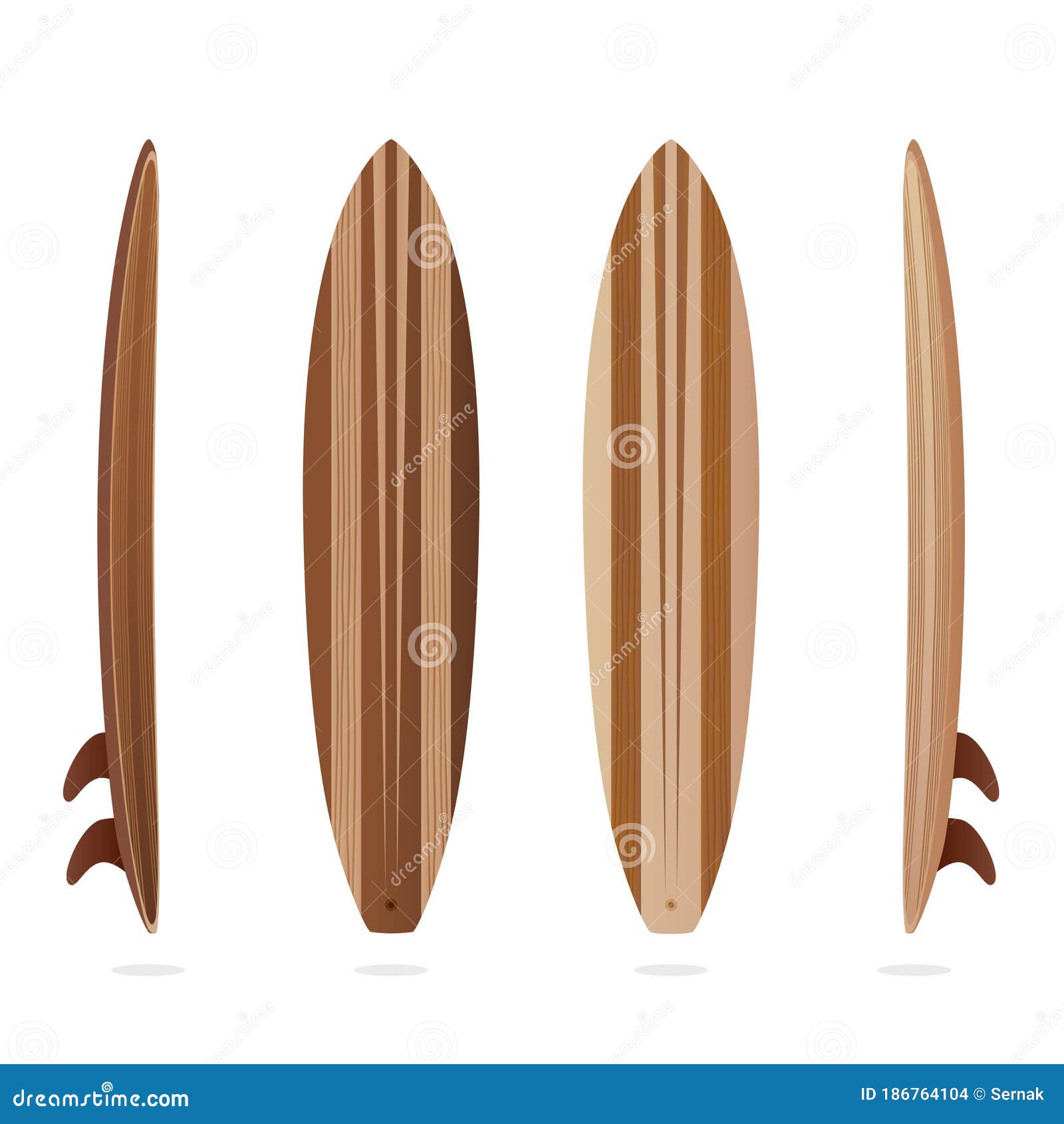 Wooden Surfboard Vector