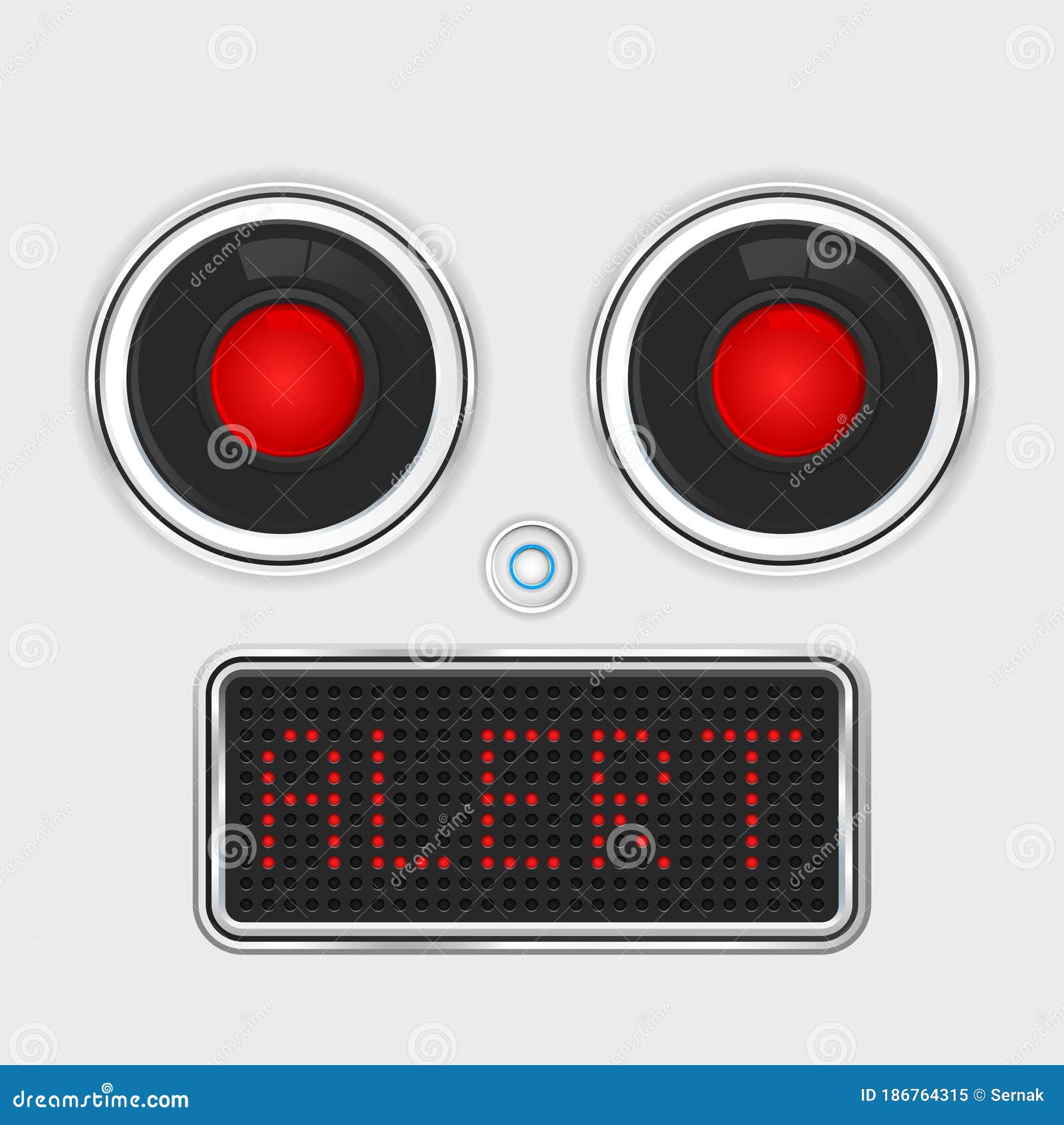 Metallic Robot Face in Danger. Stock Vector - Illustration of blue ...