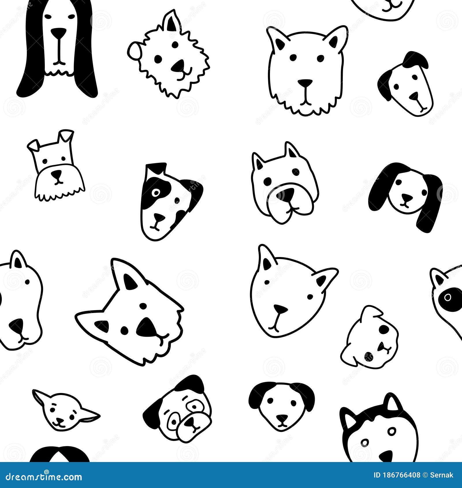 Dog faces pattern texture. stock vector. Illustration of greyhound ...