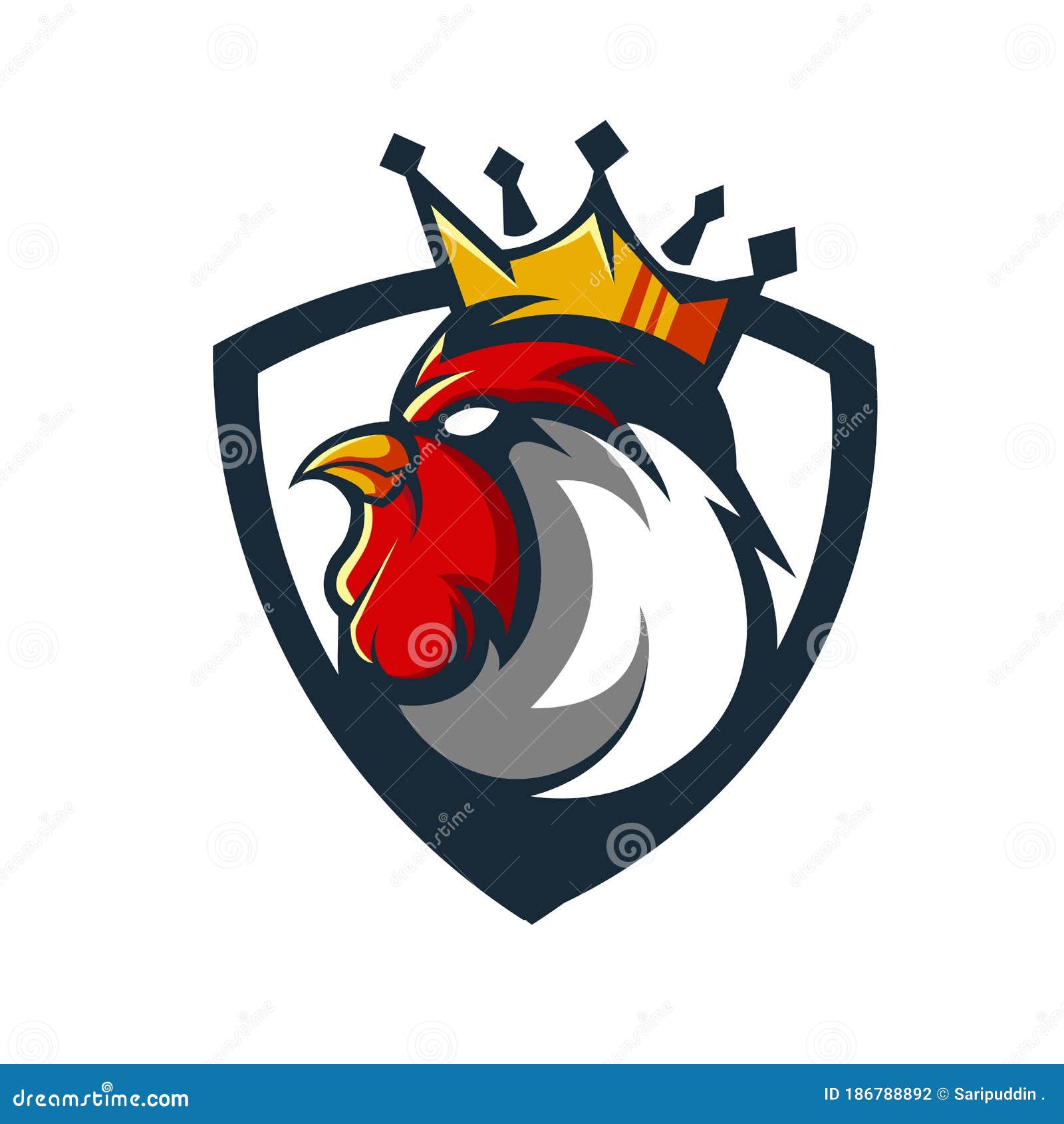 Rooster King Crown Chicken Head Abstract Logo Symbol Cartoon Vector ...