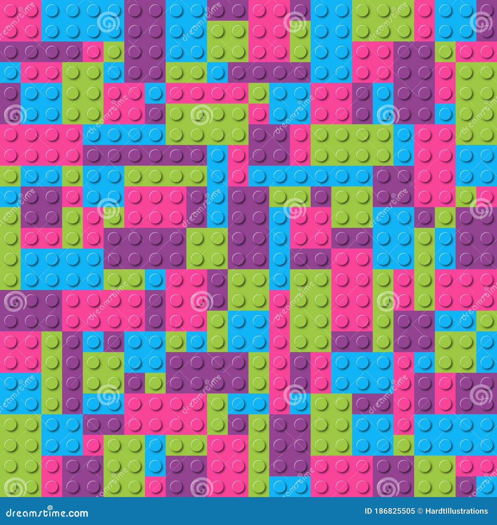 Building Blocks Seamless Pattern Stock Illustration - Illustration of ...