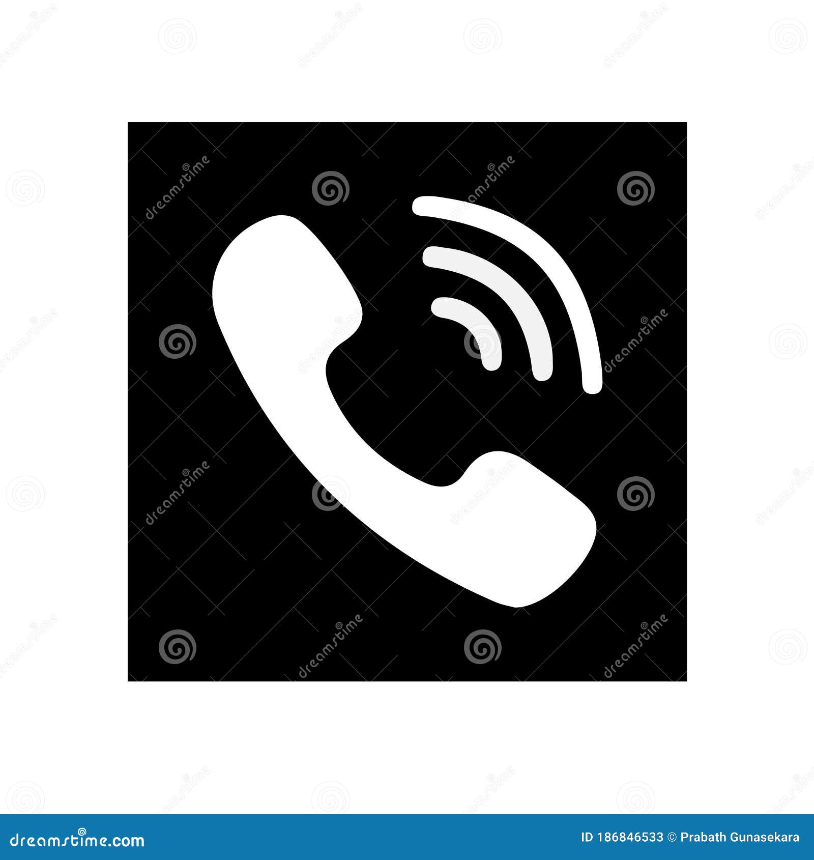 Square Black And White Call Logo Cartoon Vector | CartoonDealer.com ...