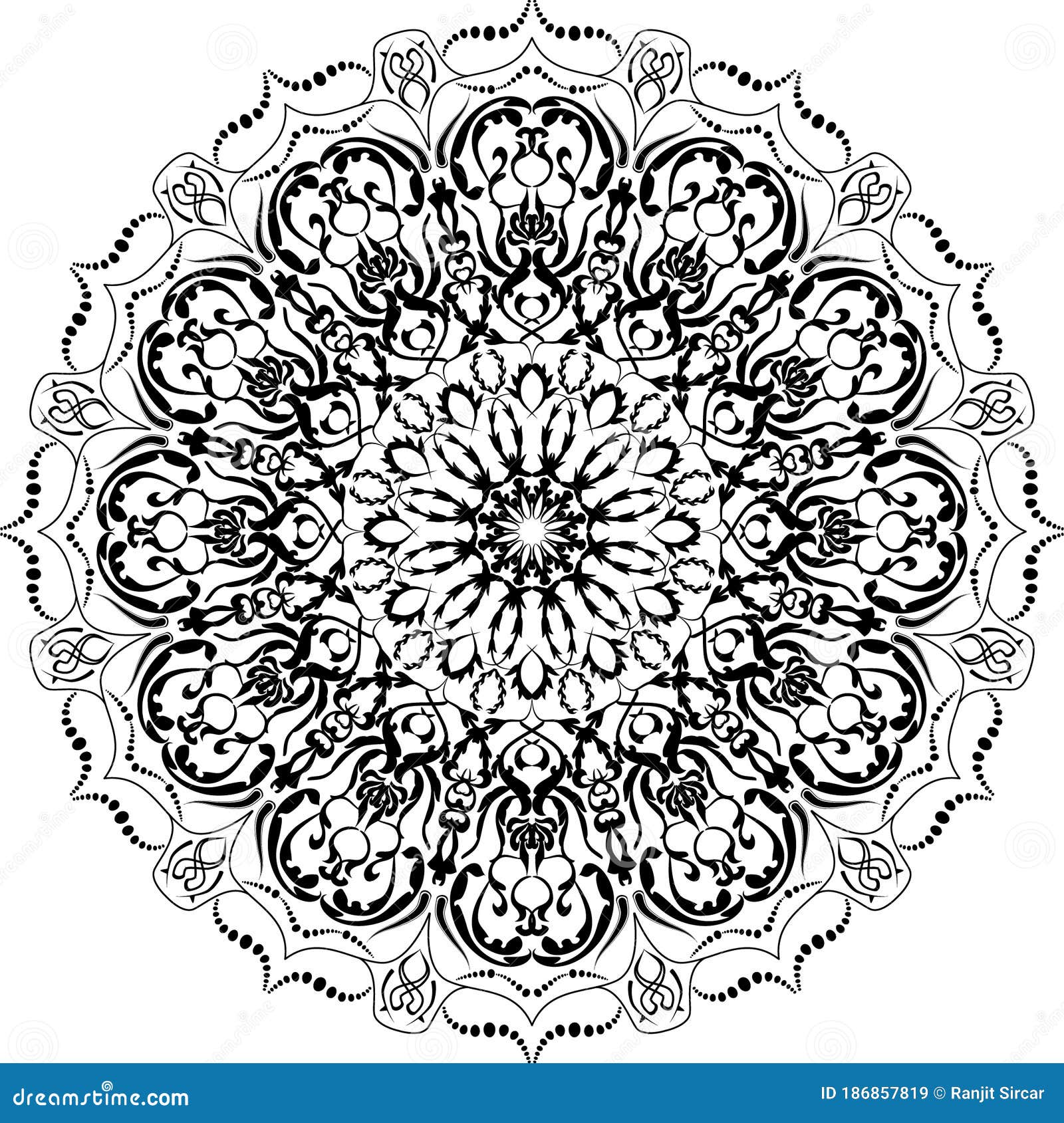 Abstract Nice Mandala Floral Art 10A Stock Vector - Illustration of ...
