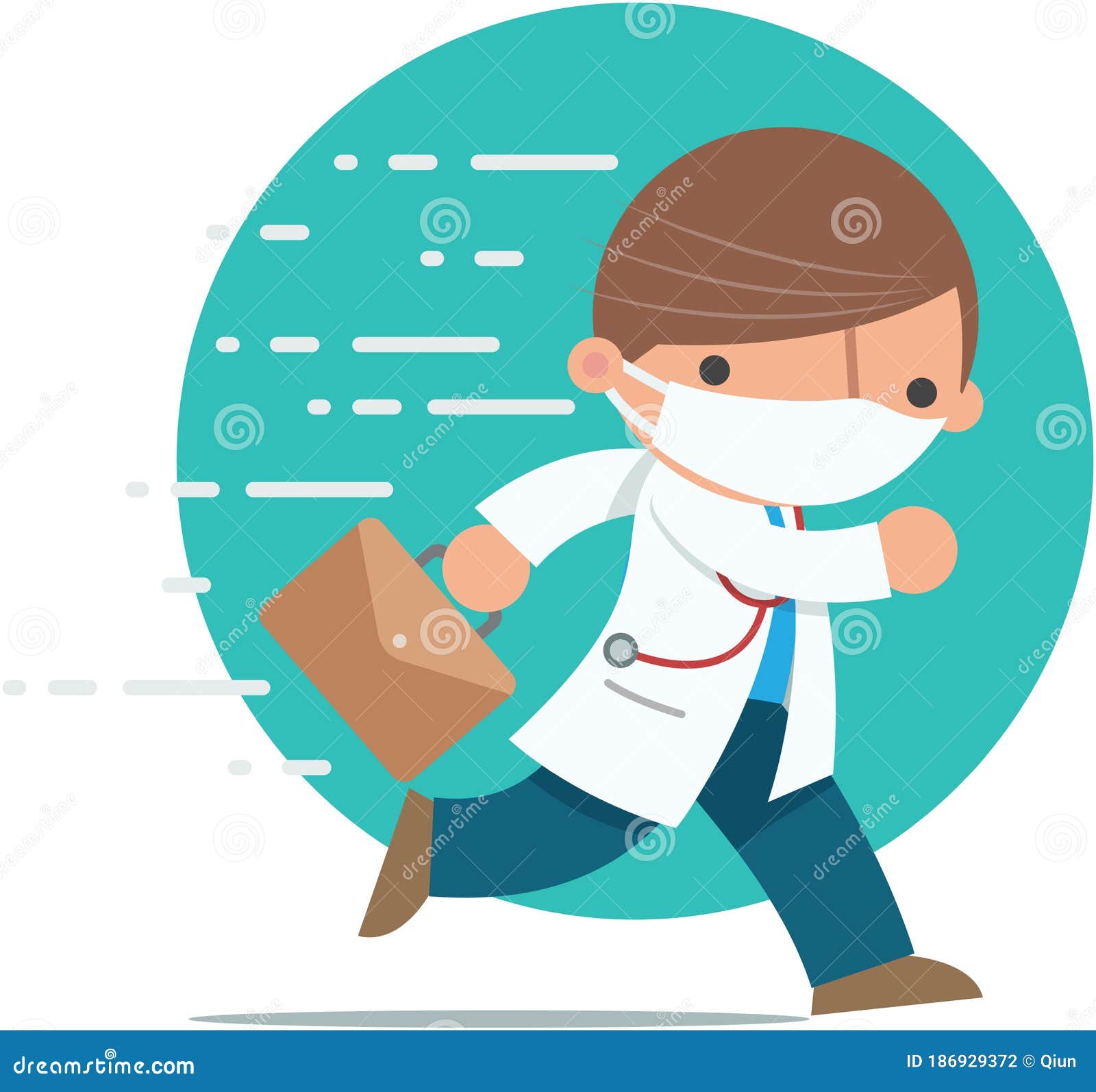 Illustration of Doctor Running in Rashly Stock Vector - Illustration of ...