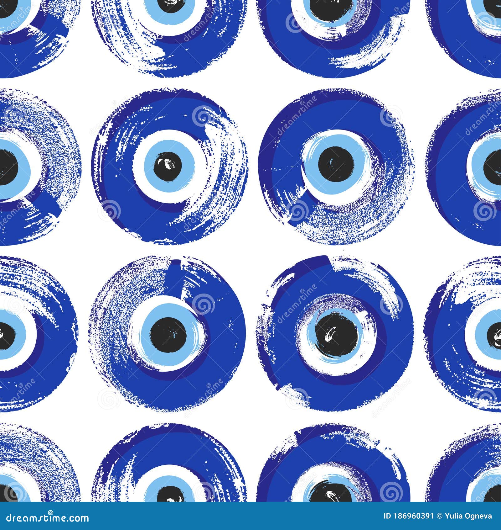Seamless Pattern with Hand Drawn Turkish Eye. Symbol of Protection ...