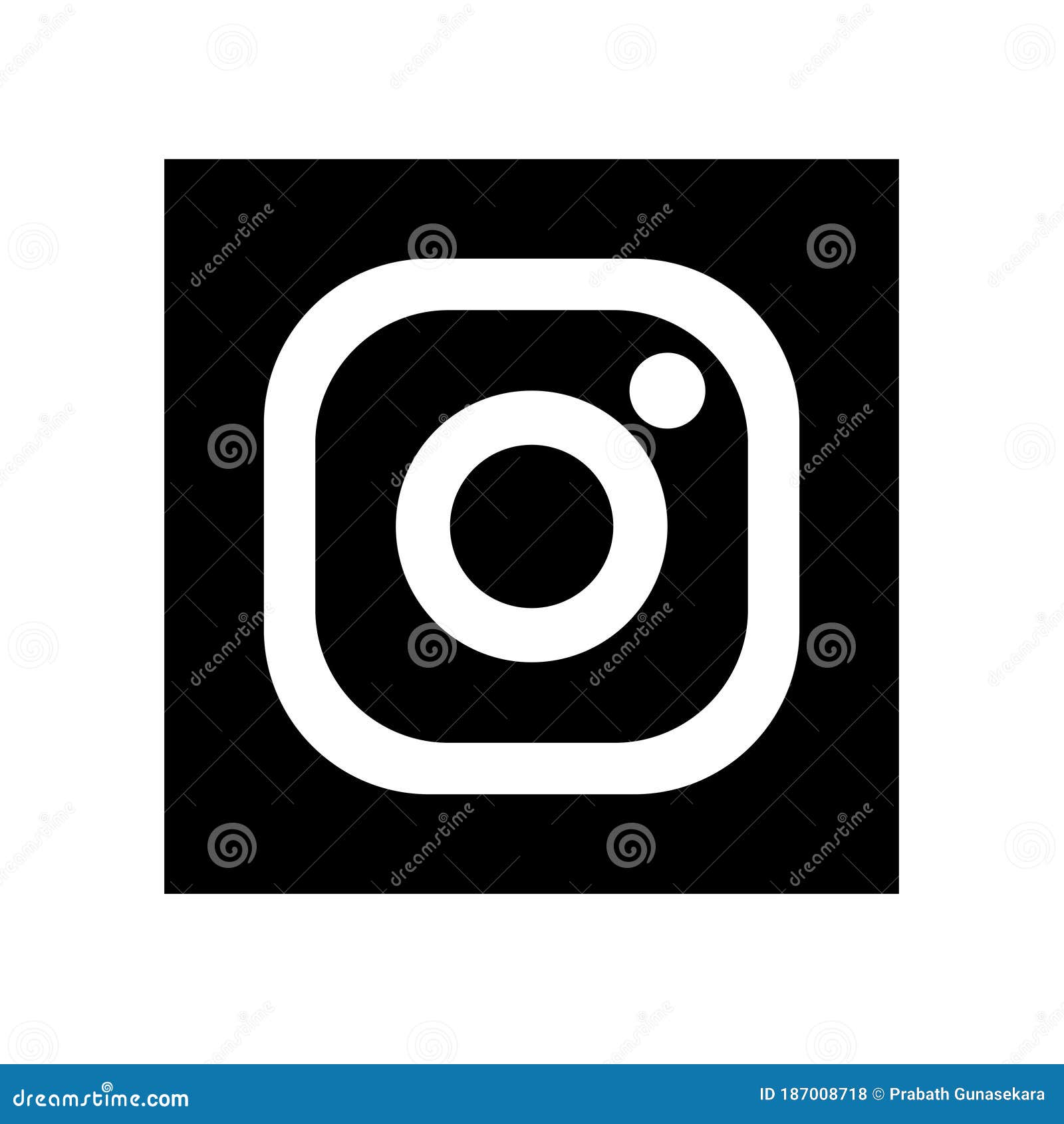 Squared Black & White Instagram Logo with Vector File. Editorial Stock ...