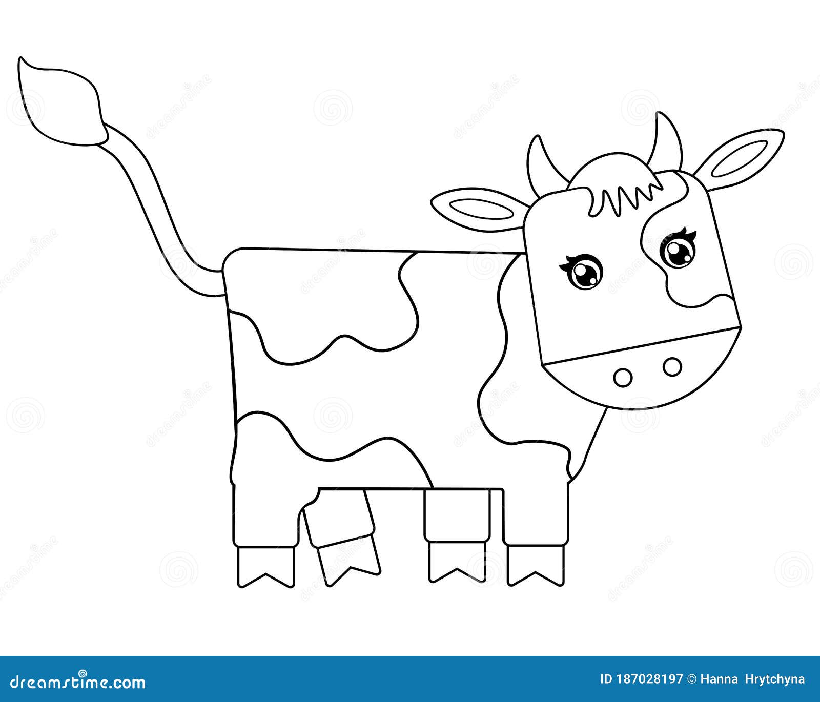 Cow - Symbol 2021 - Linear, Stylized Vector Illustration for Coloring ...