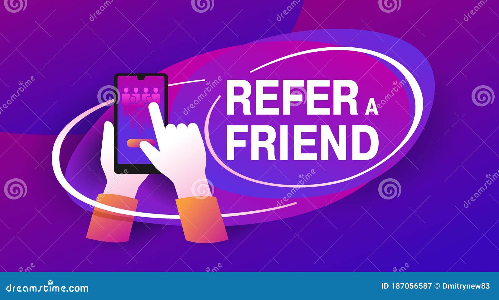 Refer a friend banner stock vector. Illustration of icon - 187056587