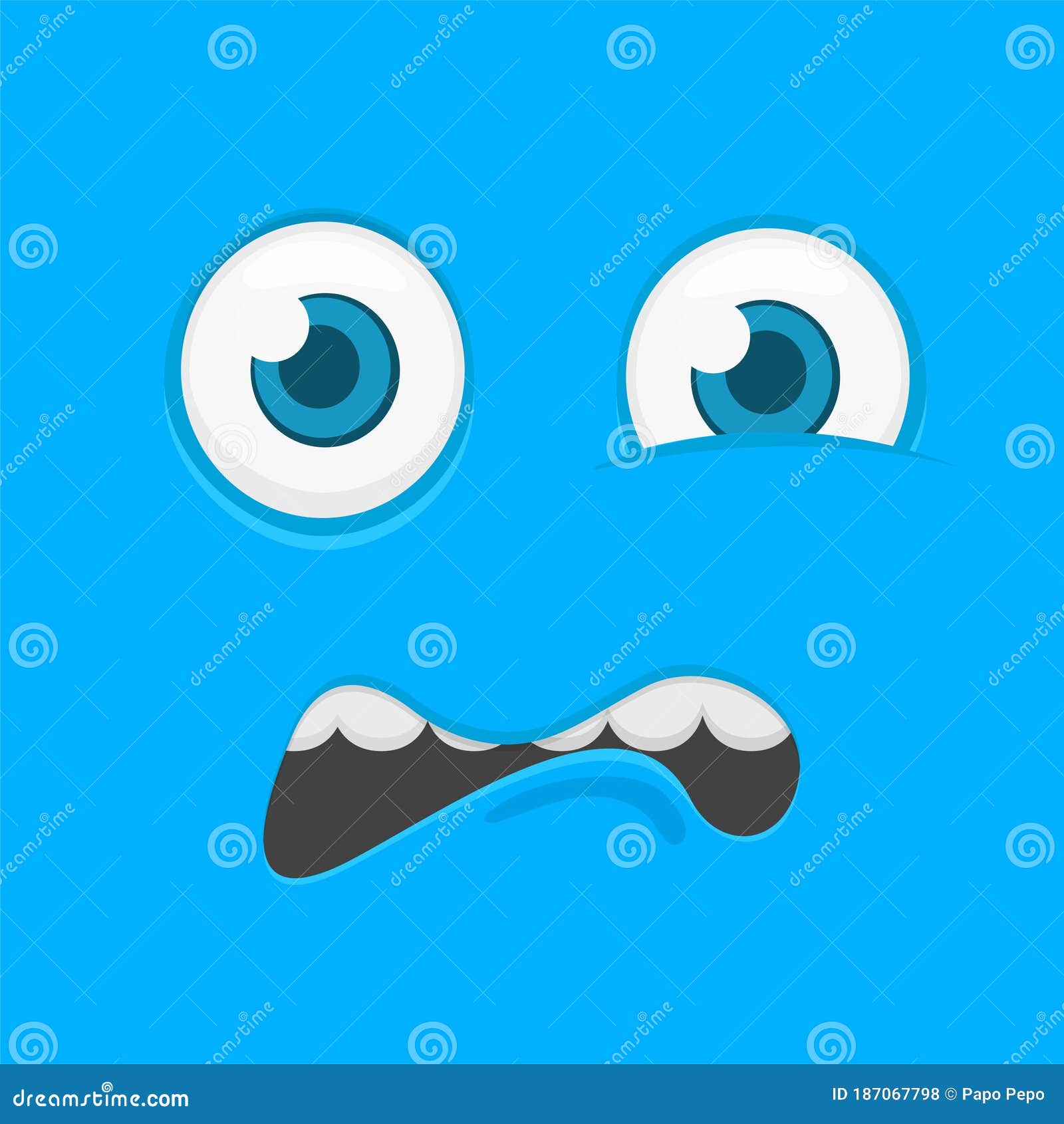 Oops Emoticon. Smile Screaming In Fear Emoticon. Vector Illustration ...