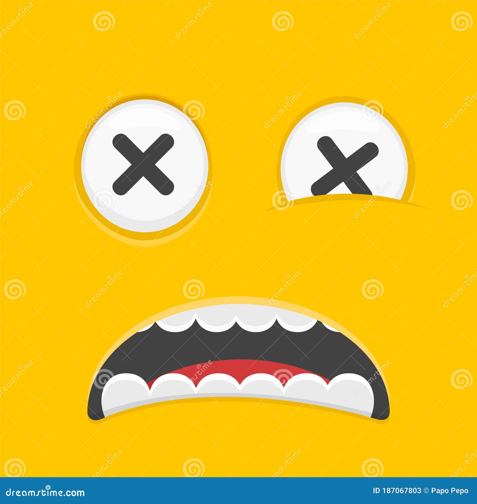 Panic Emoticon. Grimacing Emoticon Showing Bared Teeth Stock Vector ...