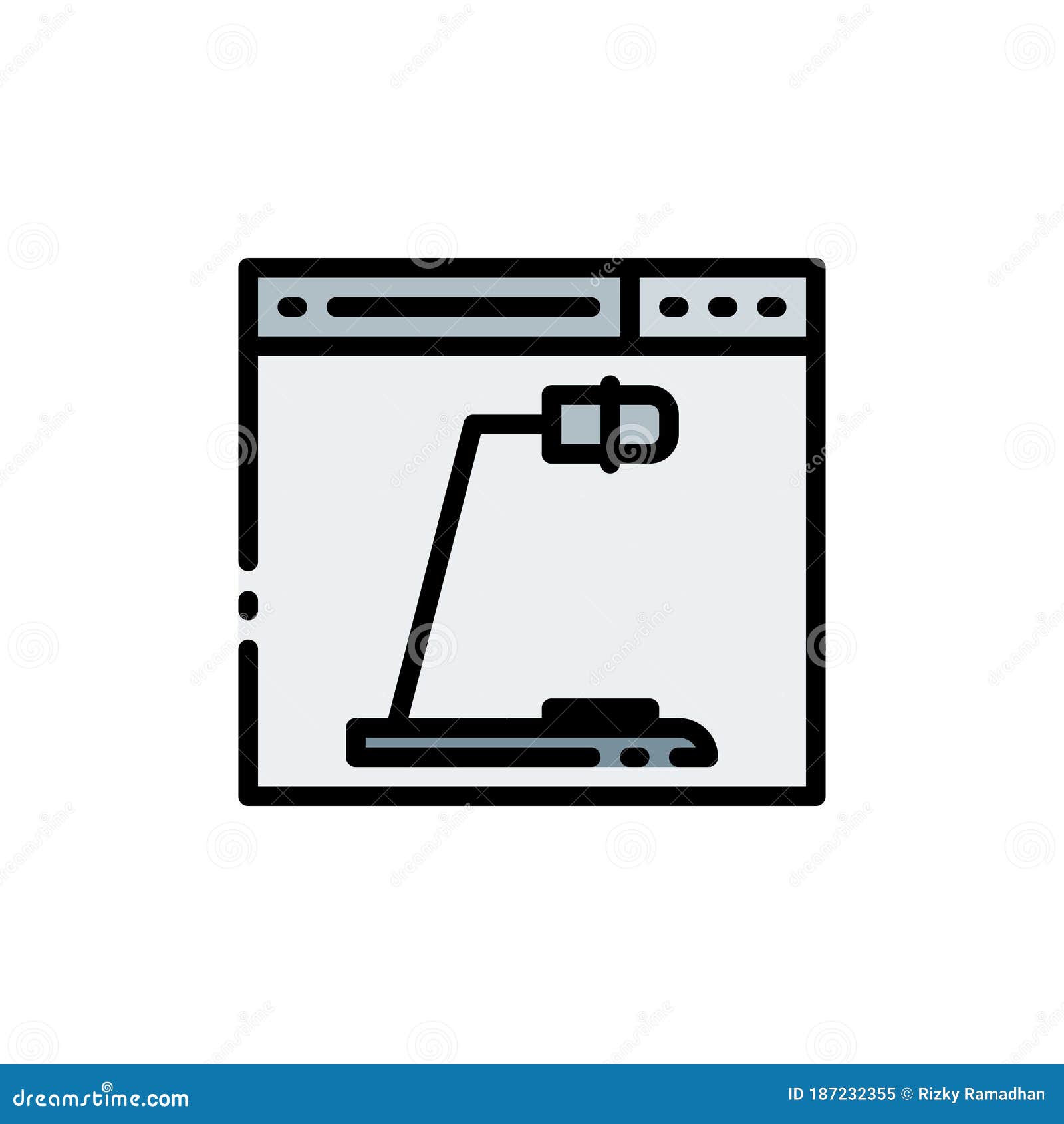 Microphone and Browser Icon in Filled Line Style Stock Vector ...