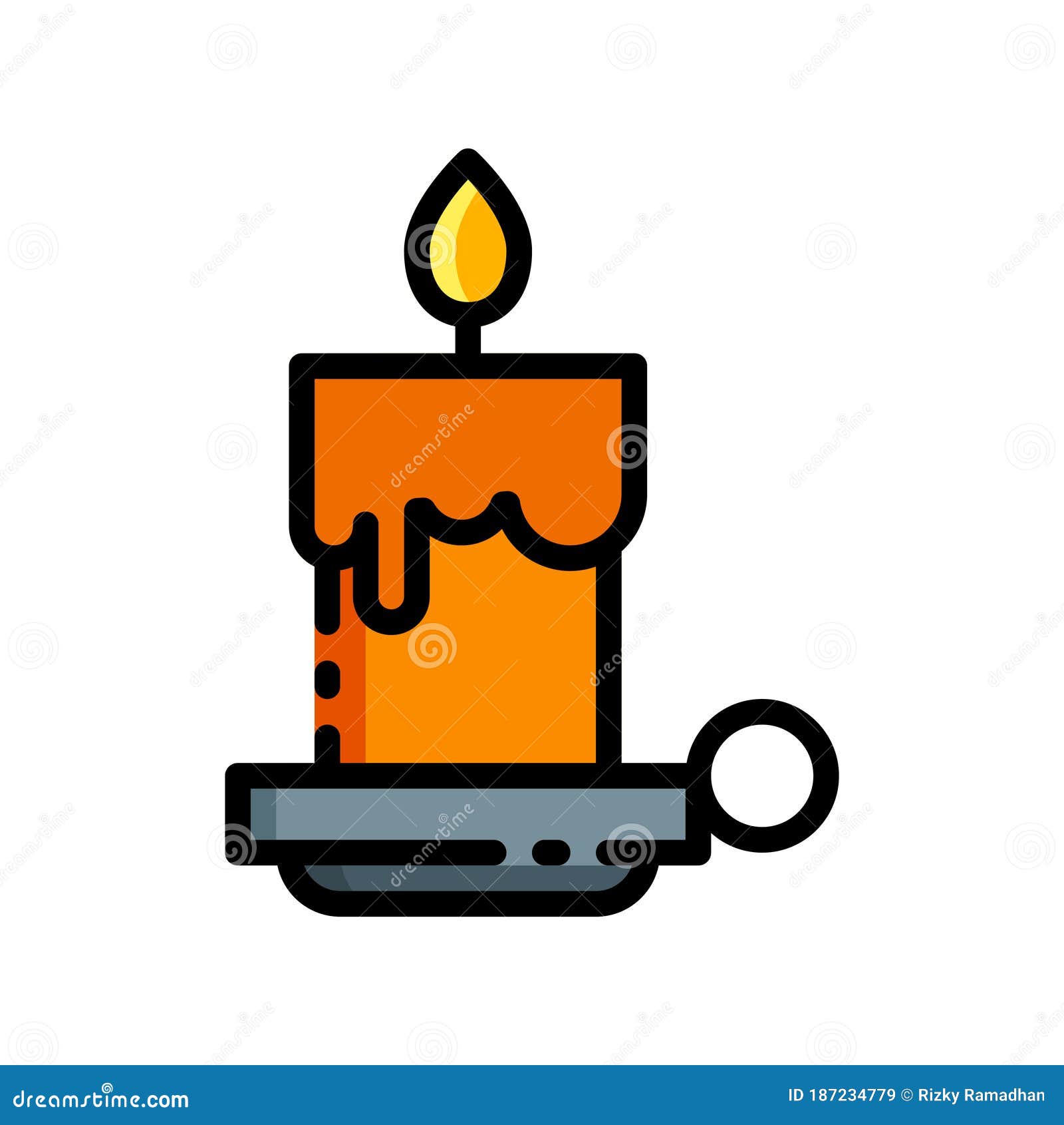 Simple Candle Icon. Vector in Filled Line Style Stock Vector ...