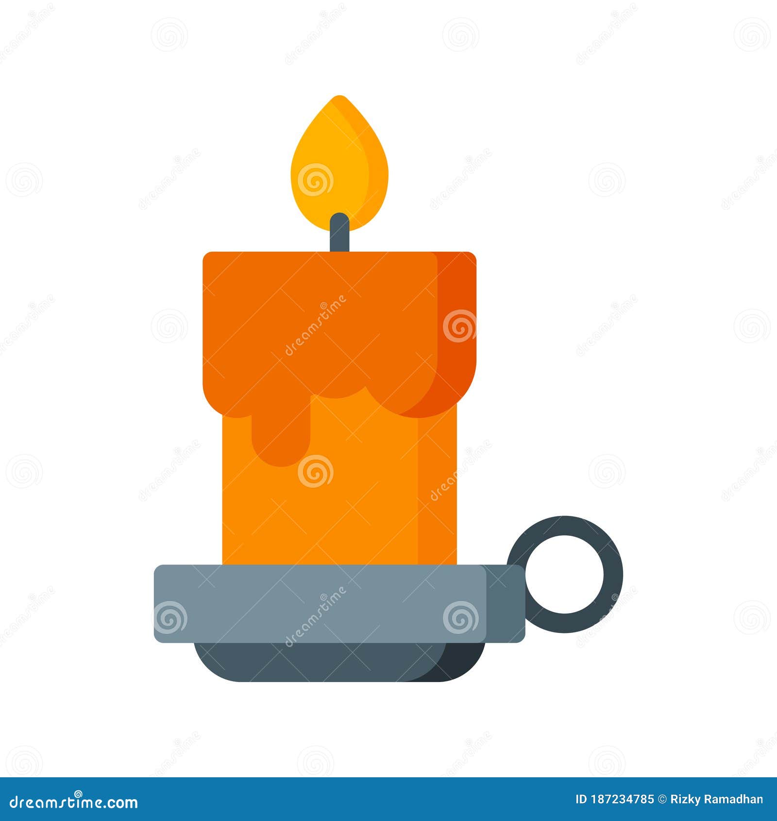 Simple Candle Icon. Vector in Flat Style Stock Vector - Illustration of ...